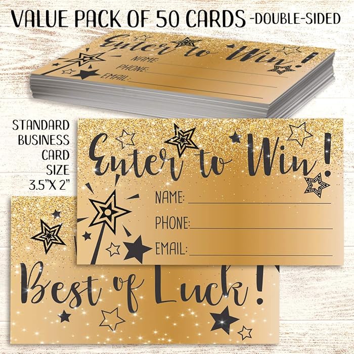 Buy Glittery Raffle Cards Enter to Win! (No Messy Real Glitter) - Set ...