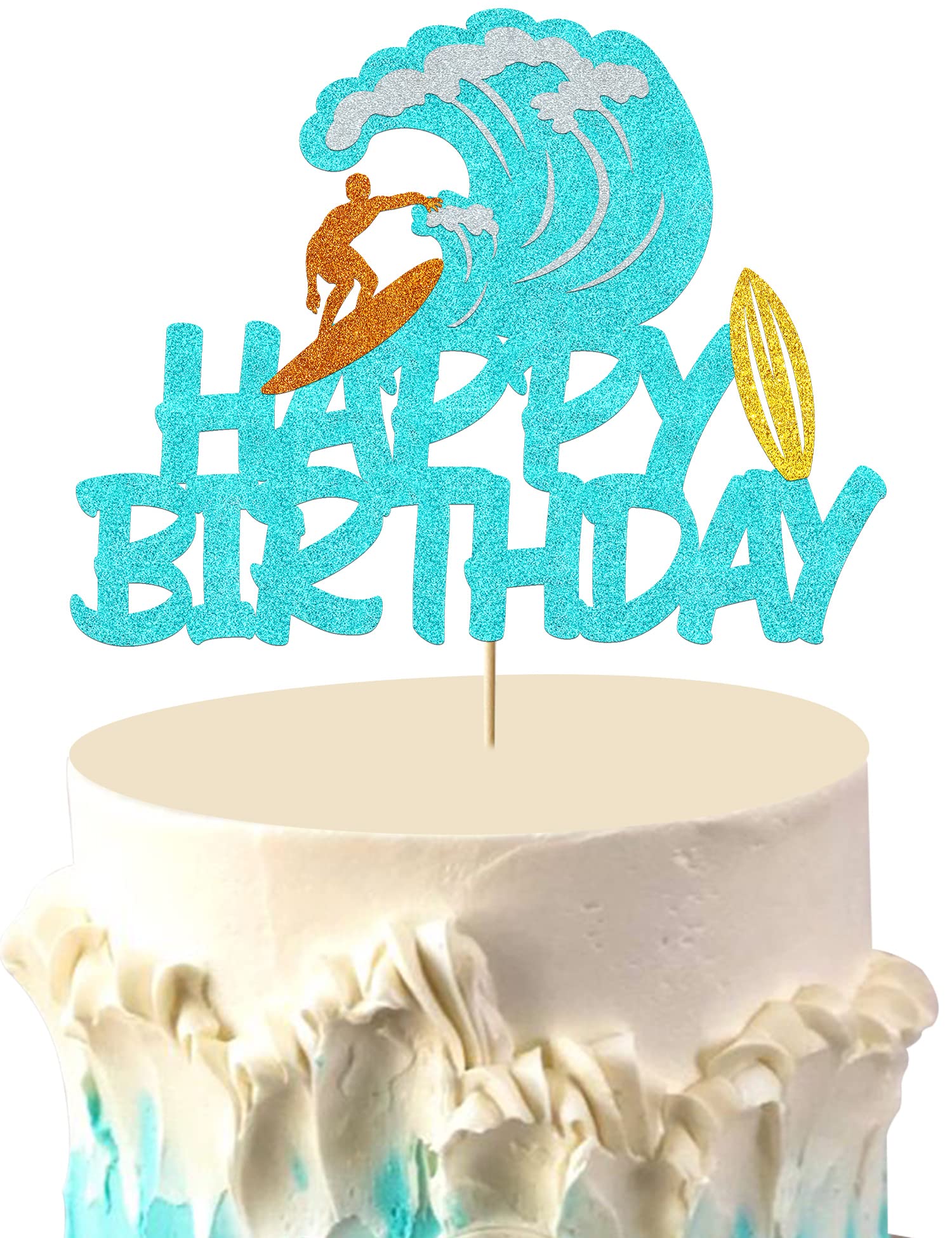 Amazon.com: Surf Cake Topper Surfboard Birthday Decoration Surfing Cake ...