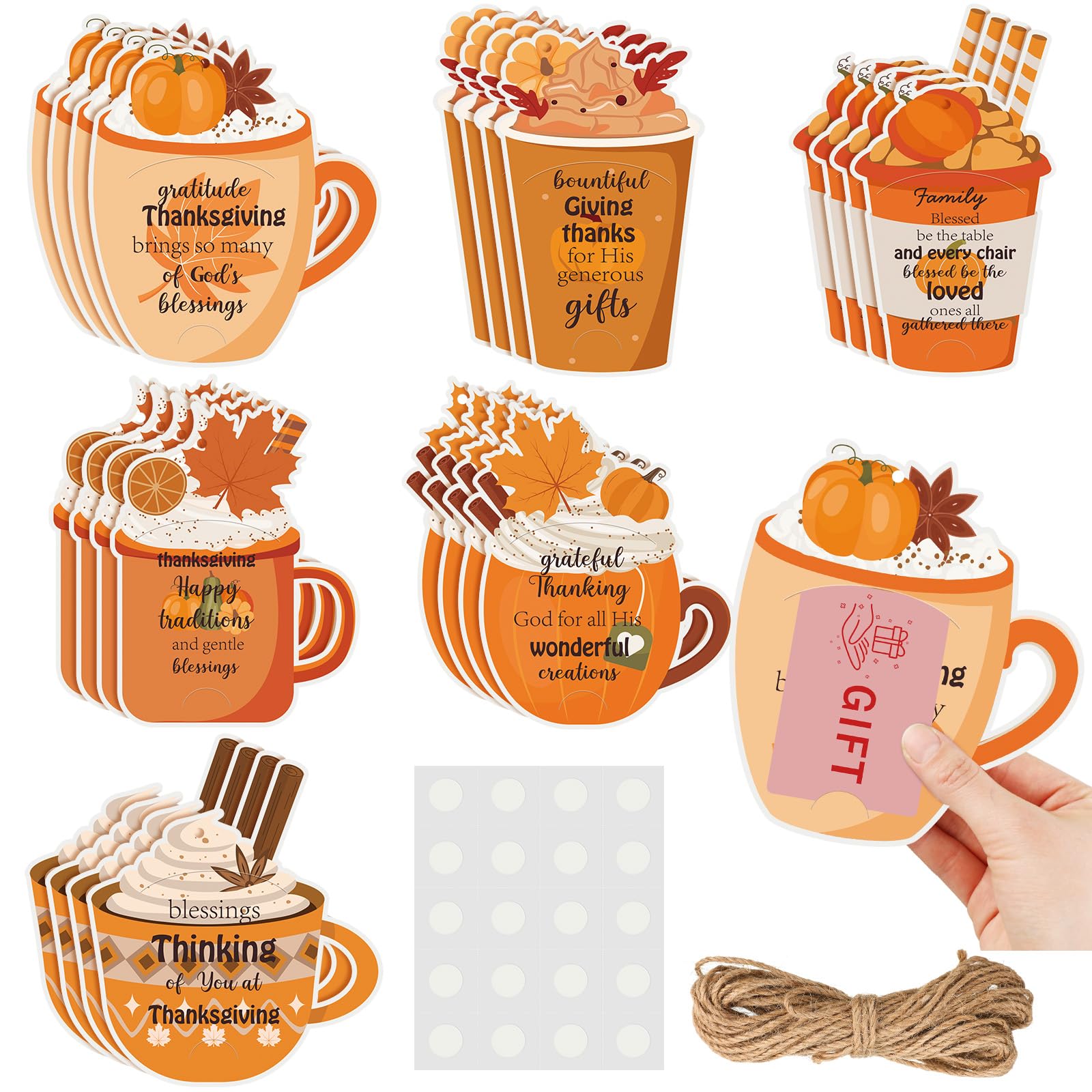 Amazon.com : Dunzoom 24 Pcs Thanksgiving Gift Card Holders Bulk Maple ...