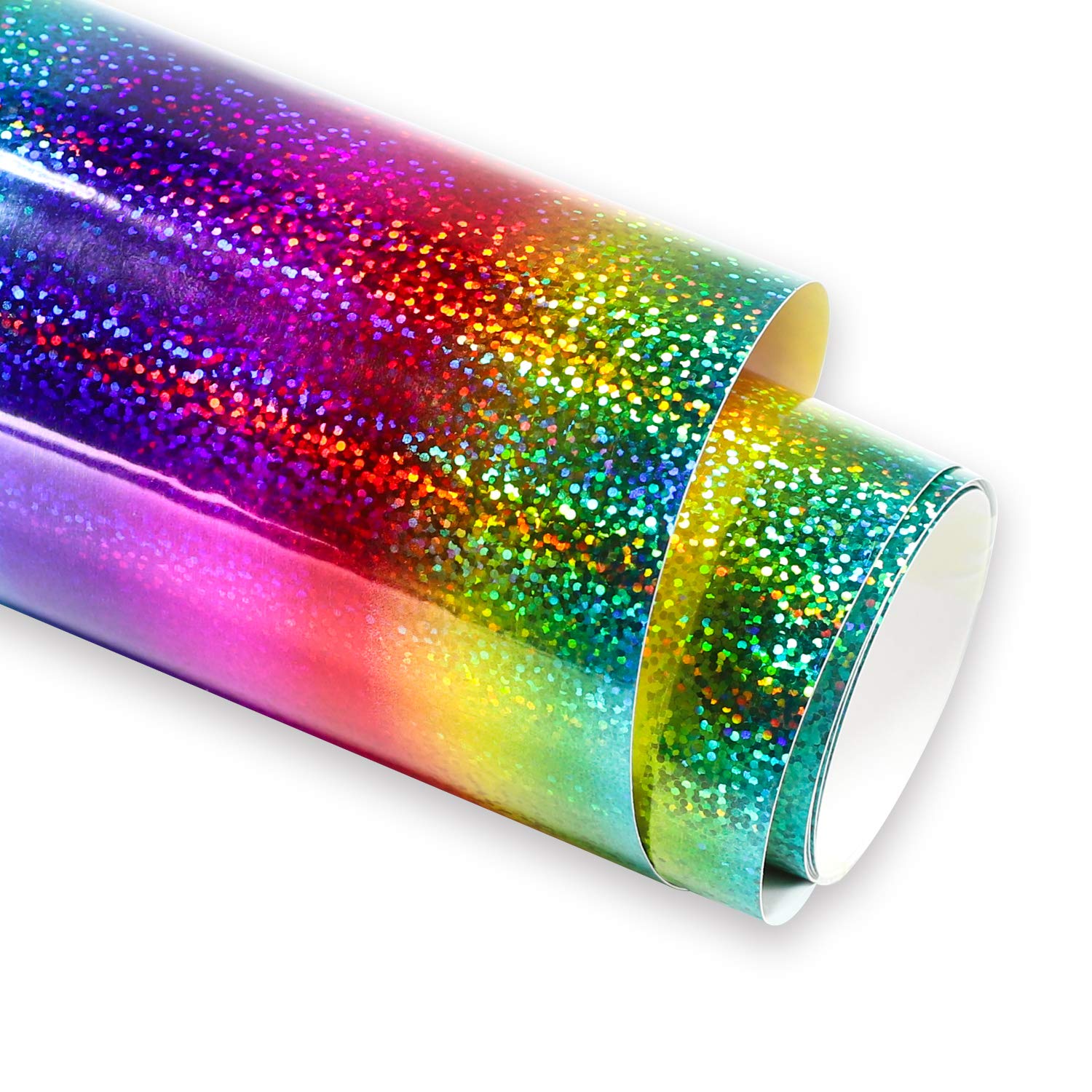 GIRAFVINYL Sparkle Glitter Vinyl,Gradient Rainbow Permanent Vinyl for ...