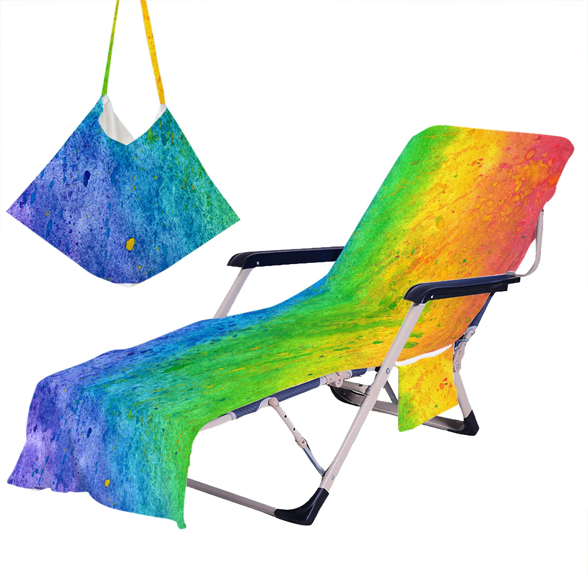 Amazon.com: Beach Chair Cover with Side Pockets Thick and Quick Dry ...