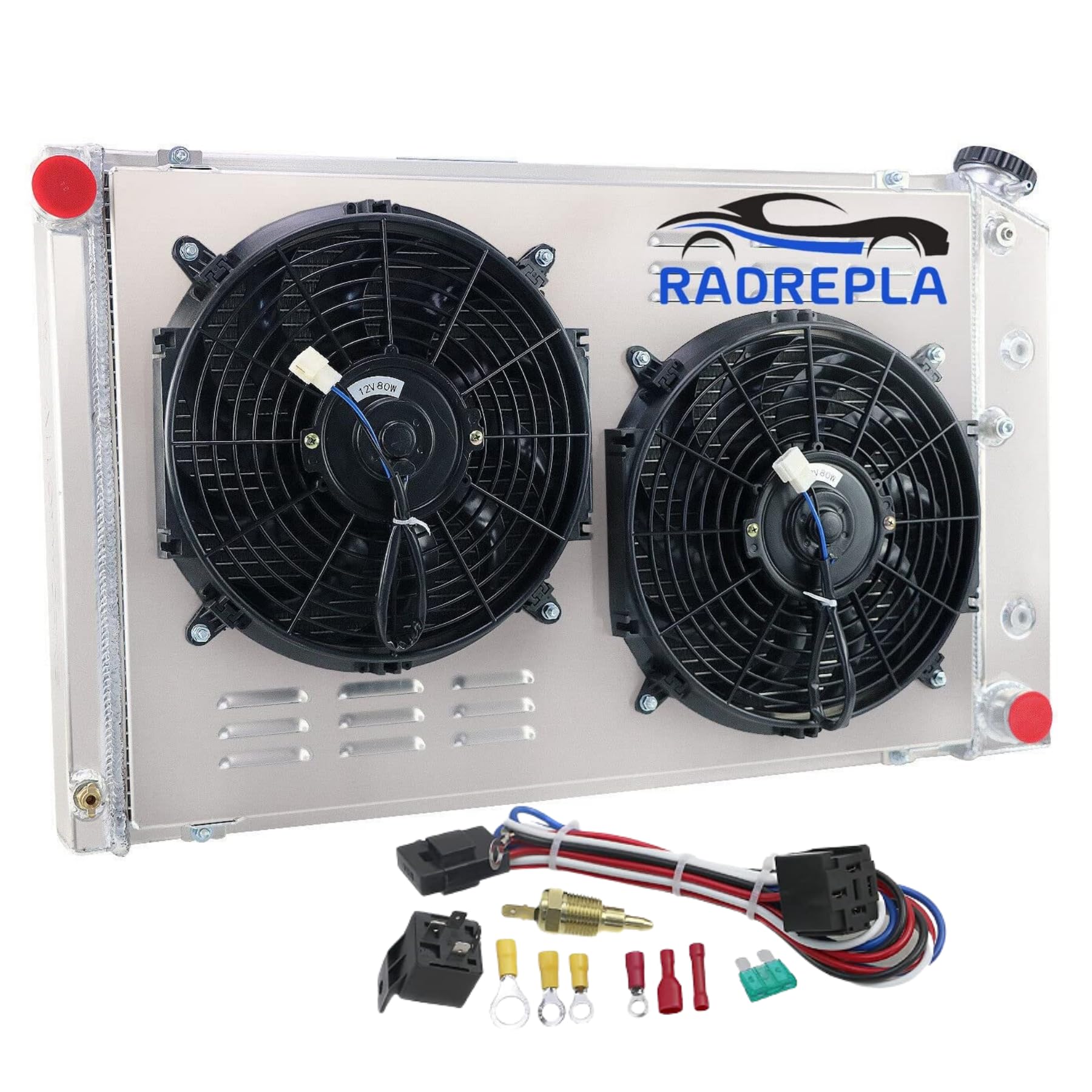 Amazon.com: RADREPLA CU162 3 Row Aluminum Radiator for 70-81 Chevy ...