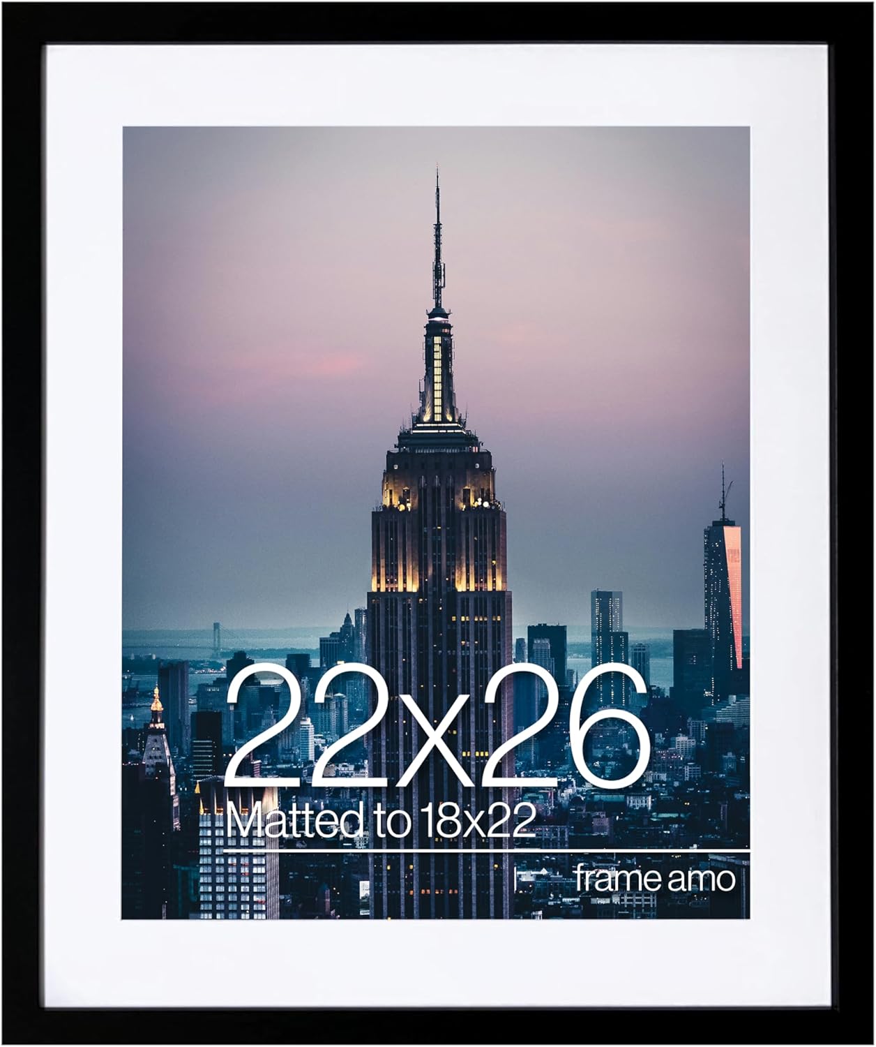 Amazon.com - Frame Amo 22x26 Black Picture Frame with 17.5x21.5 White ...