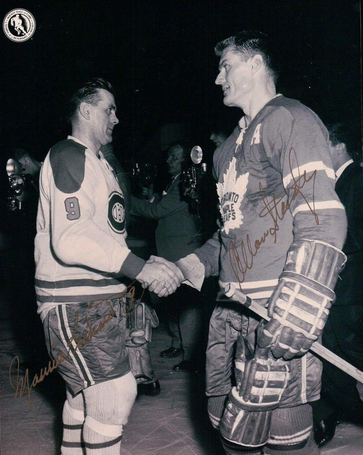 Maurice Richard Allan Stanley Dual Autographed 8X10 Photo The Handshake ...