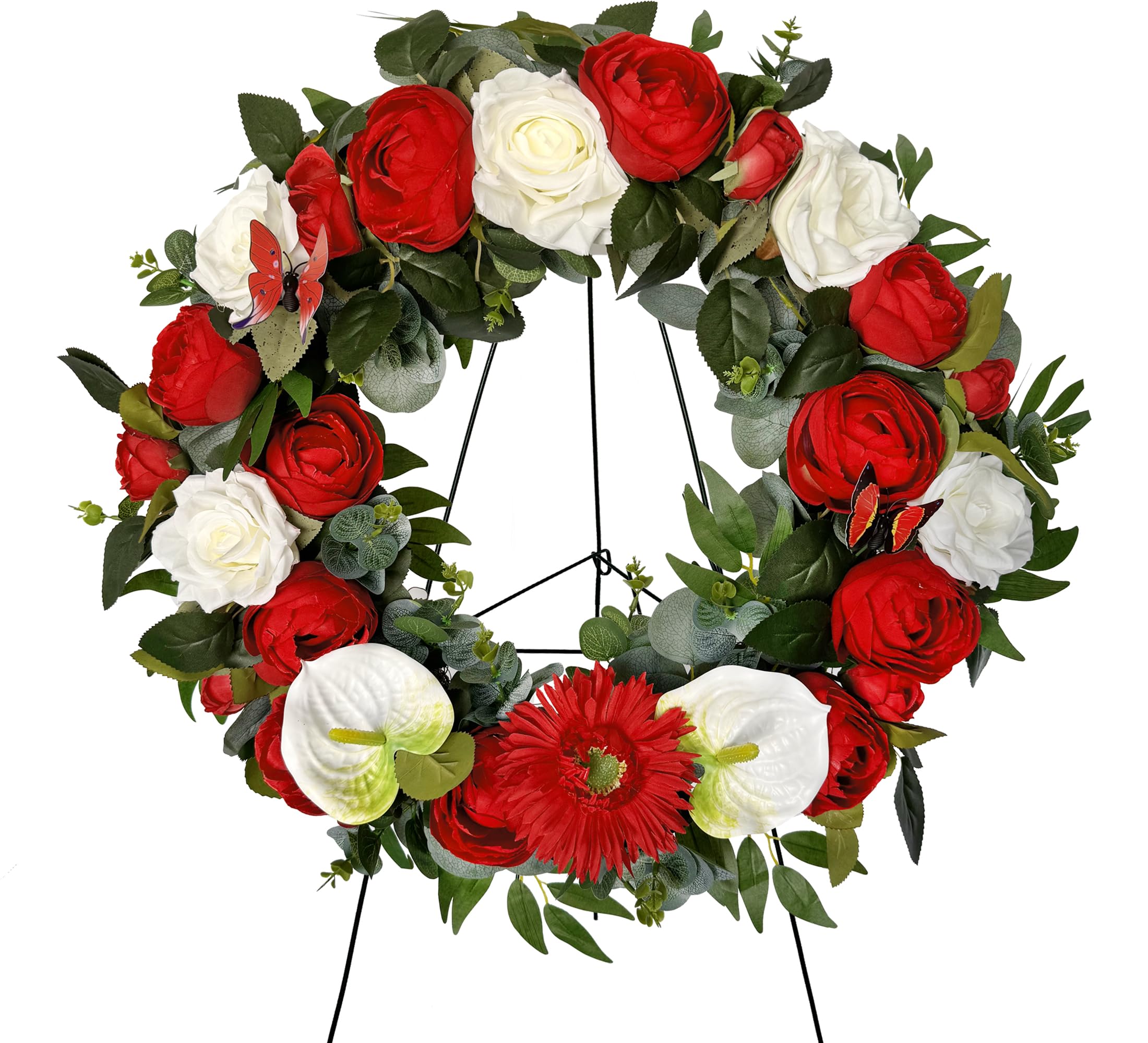 Amazon.com: HENOMO Cemetery Wreaths Decoration - Headstone Wreaths with ...