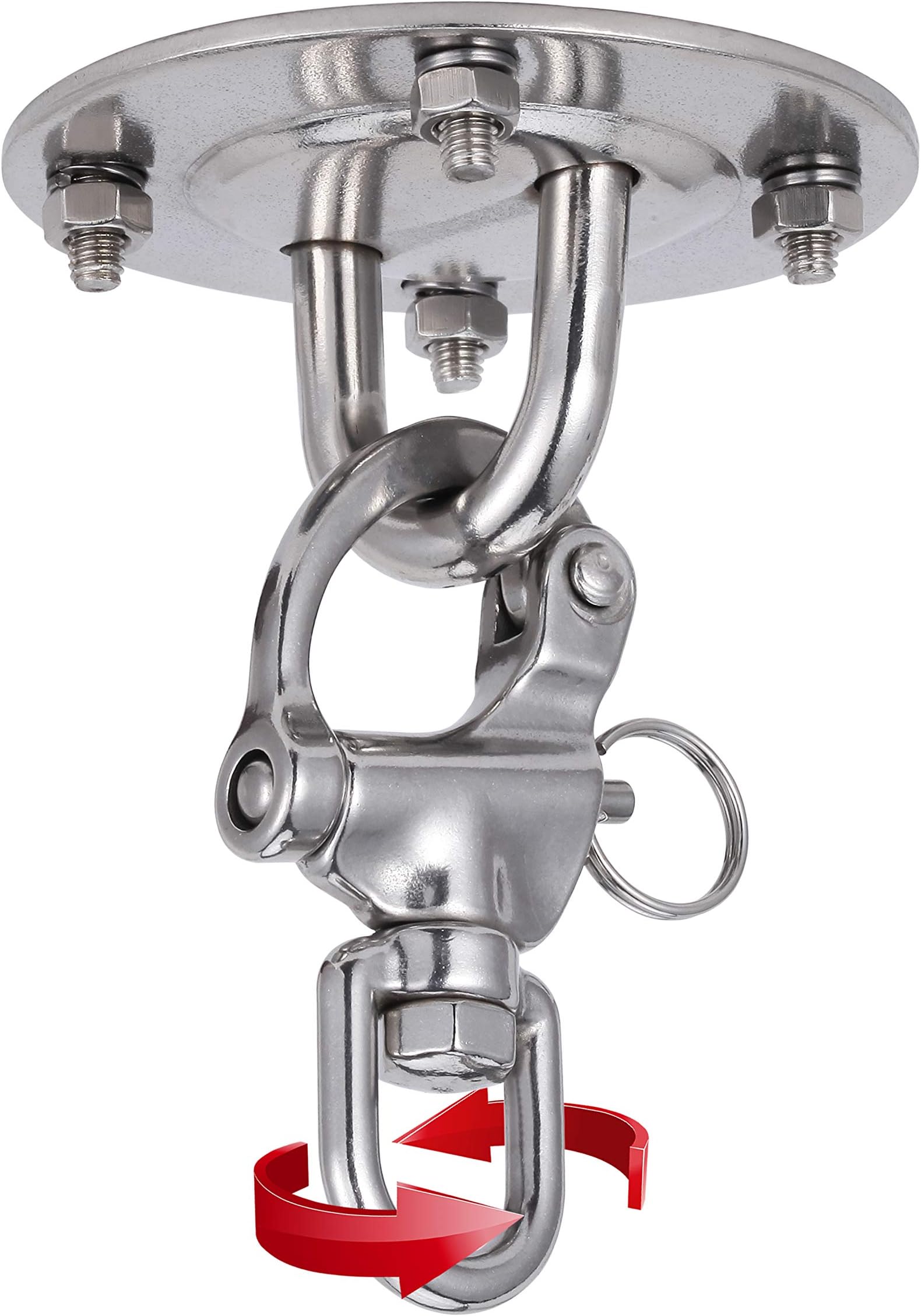 ALECPEA 360°Drehbar Schaukelhaken 450KG Kapazität Edelstahl Deckenhalterung Deckenhaken für ...