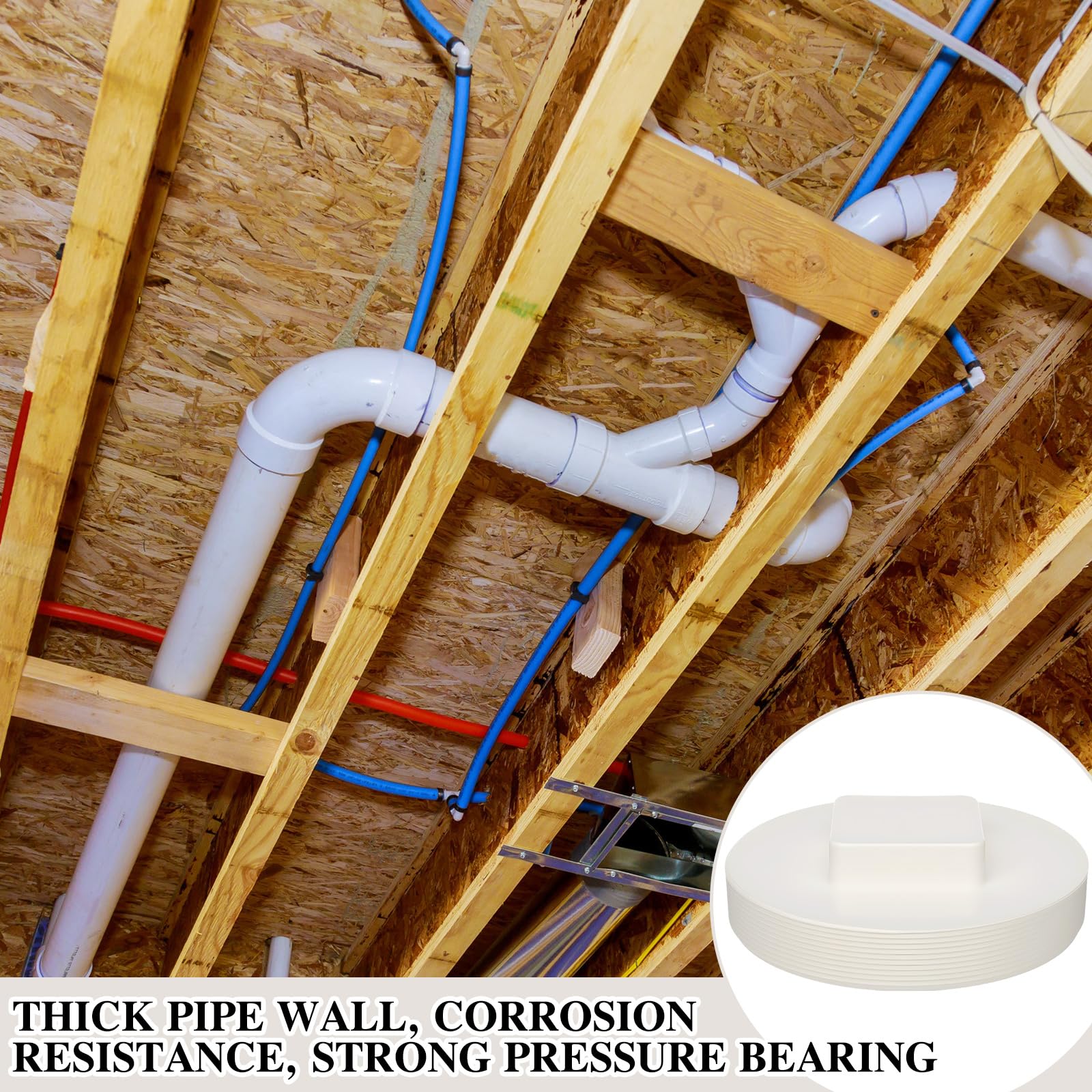 Snapklik.com : 8 Inch Npt Male Threaded PVC Cleanout Plug PVC Dwv Pipe ...