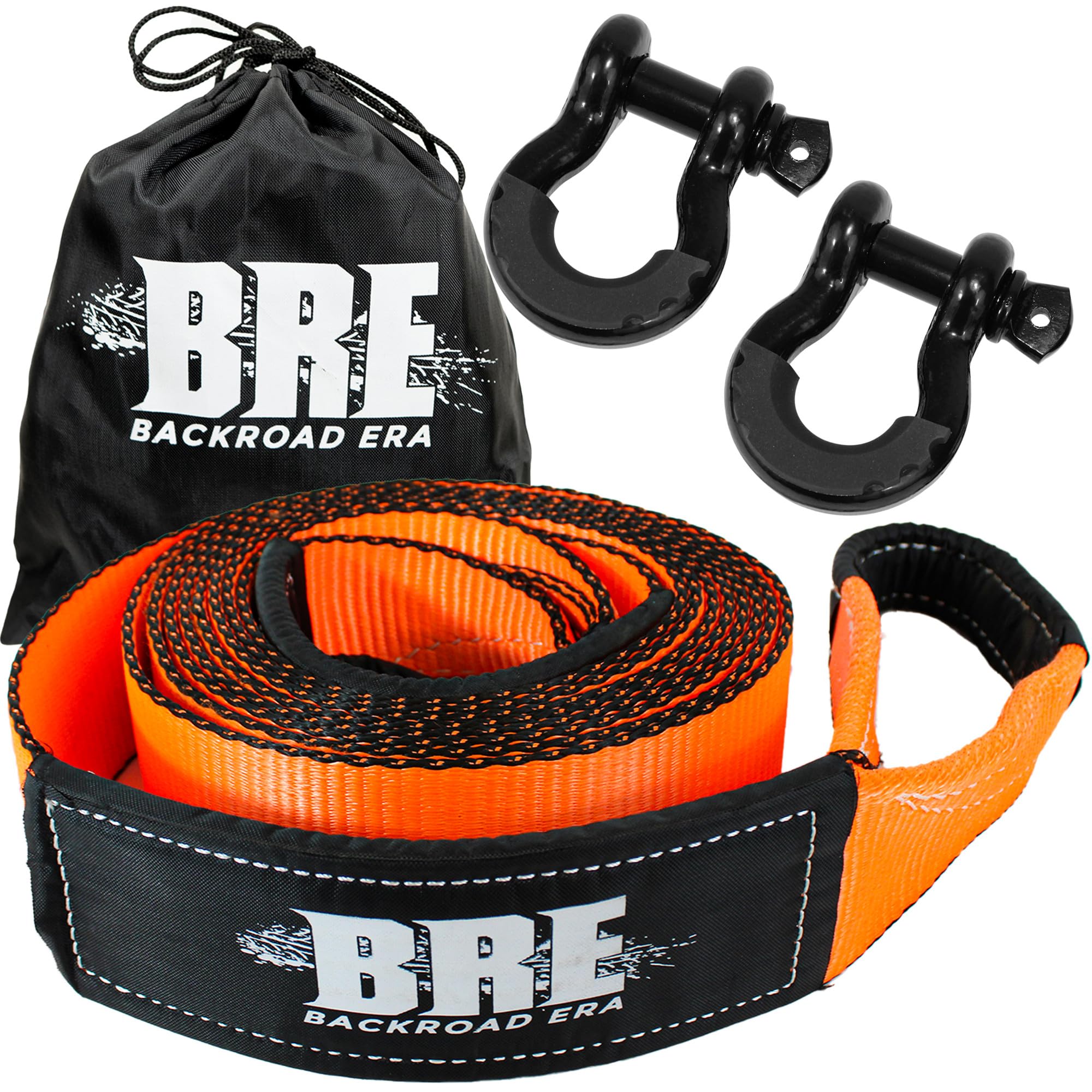 Snapklik.com : BACKROAD ERA USA 3" X 20 Recovery Tow Strap KIT - Heavy ...