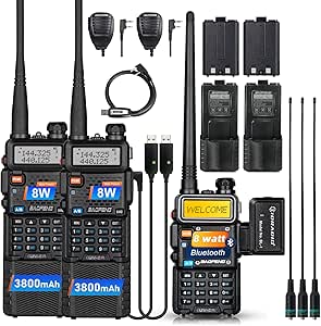 Amazon.com: BaoFeng Radio (Upgraded from BaoFeng UV-5R) 8Watt Ham Radio Handheld Supported Phone ...