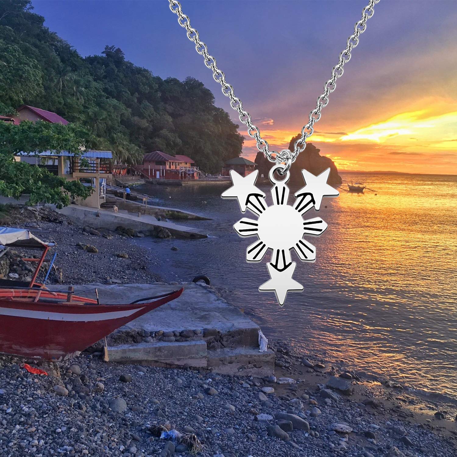 bobauna Philippine Sun Star Flag Necklace Filipina Philippine Pride ...