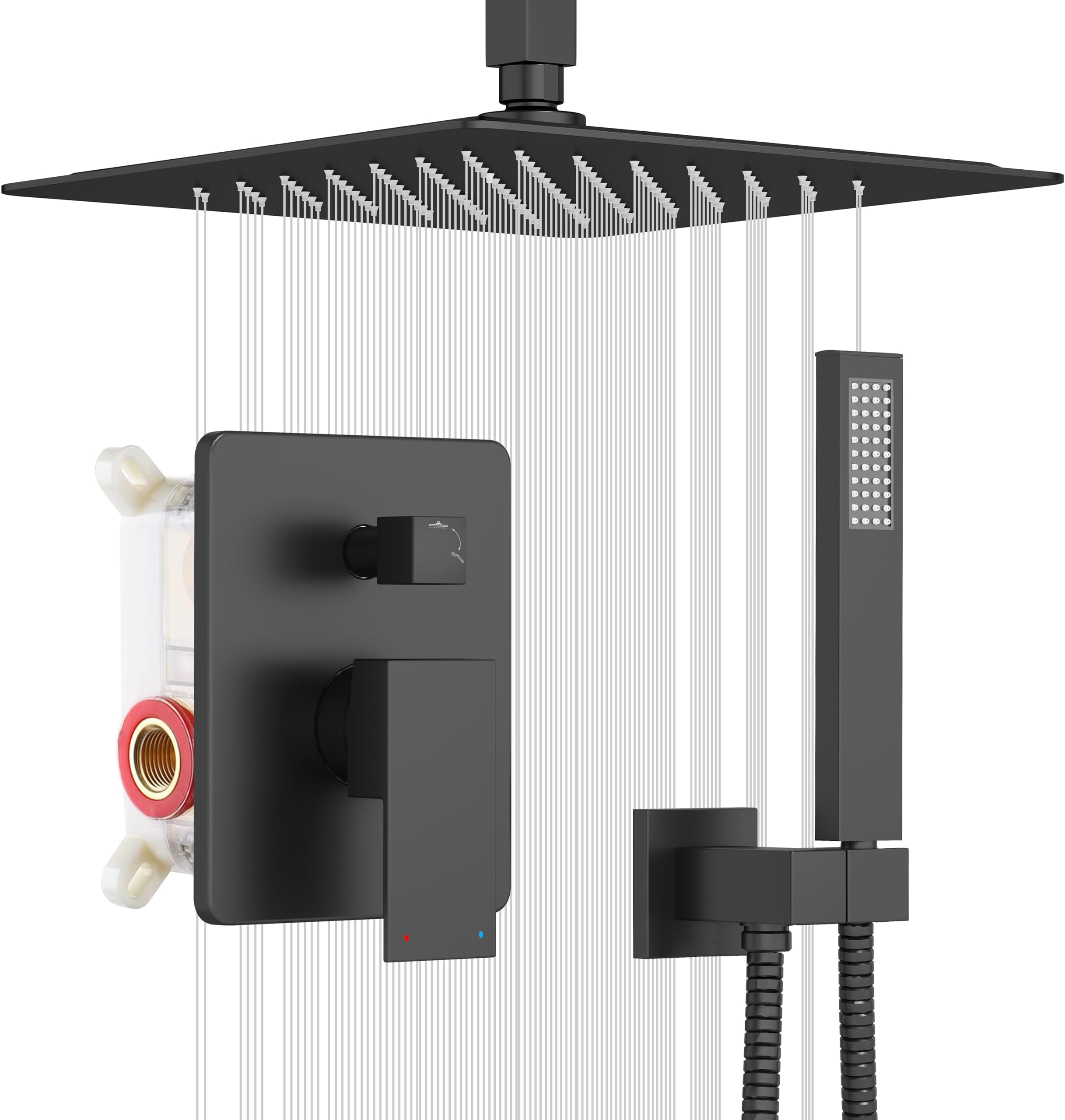 Aolemi Ceiling Mount Shower System Rain Shower Head with Handheld Spray ...