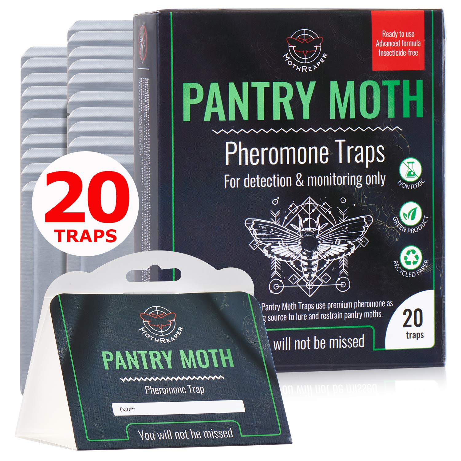 Amazon.com : Premium Pantry Moth Traps, Insecticide-Free Moth Pheromone ...