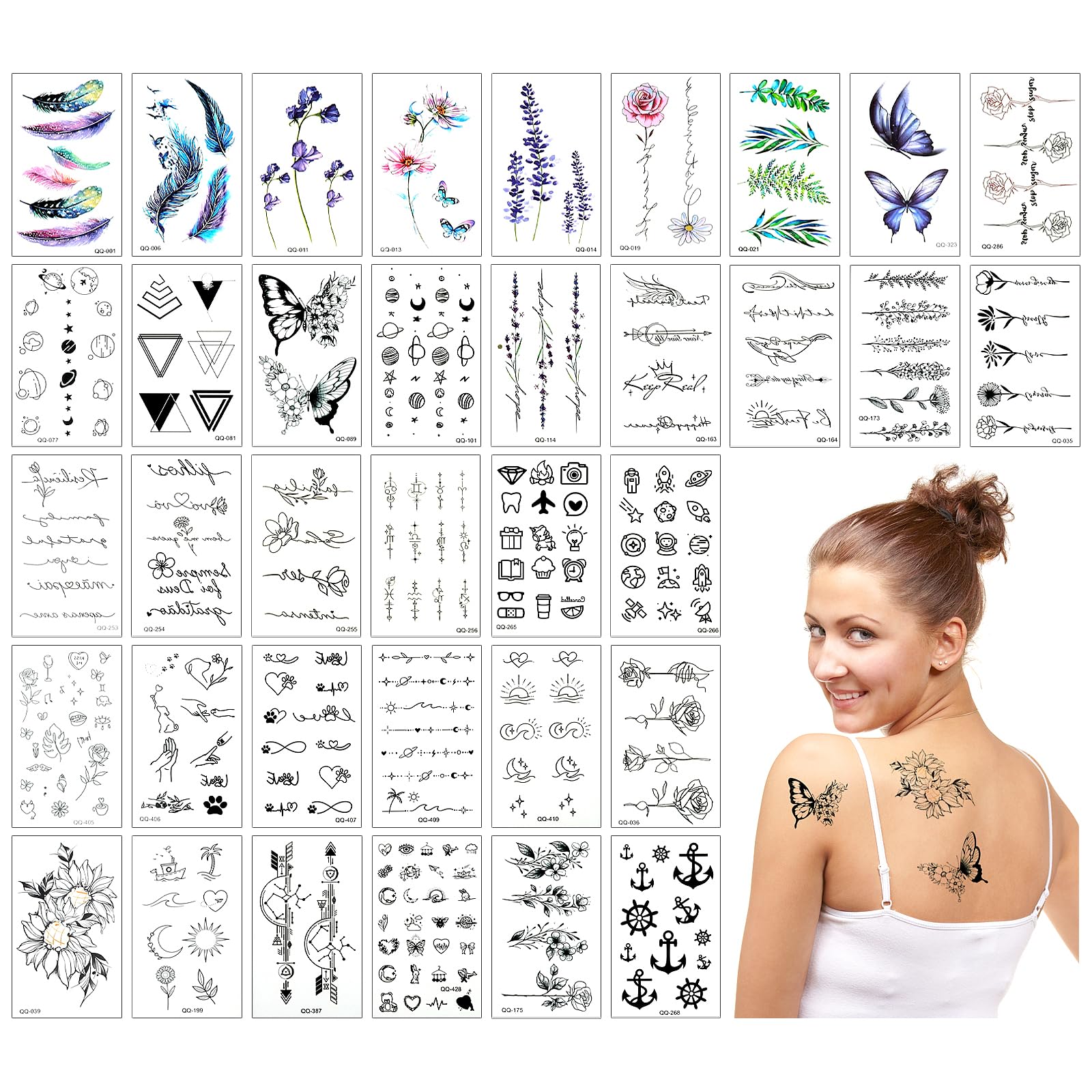 Amazon.com : Amaxiu 36 Sheets Waterproof Temporary Tattoo Stickers ...