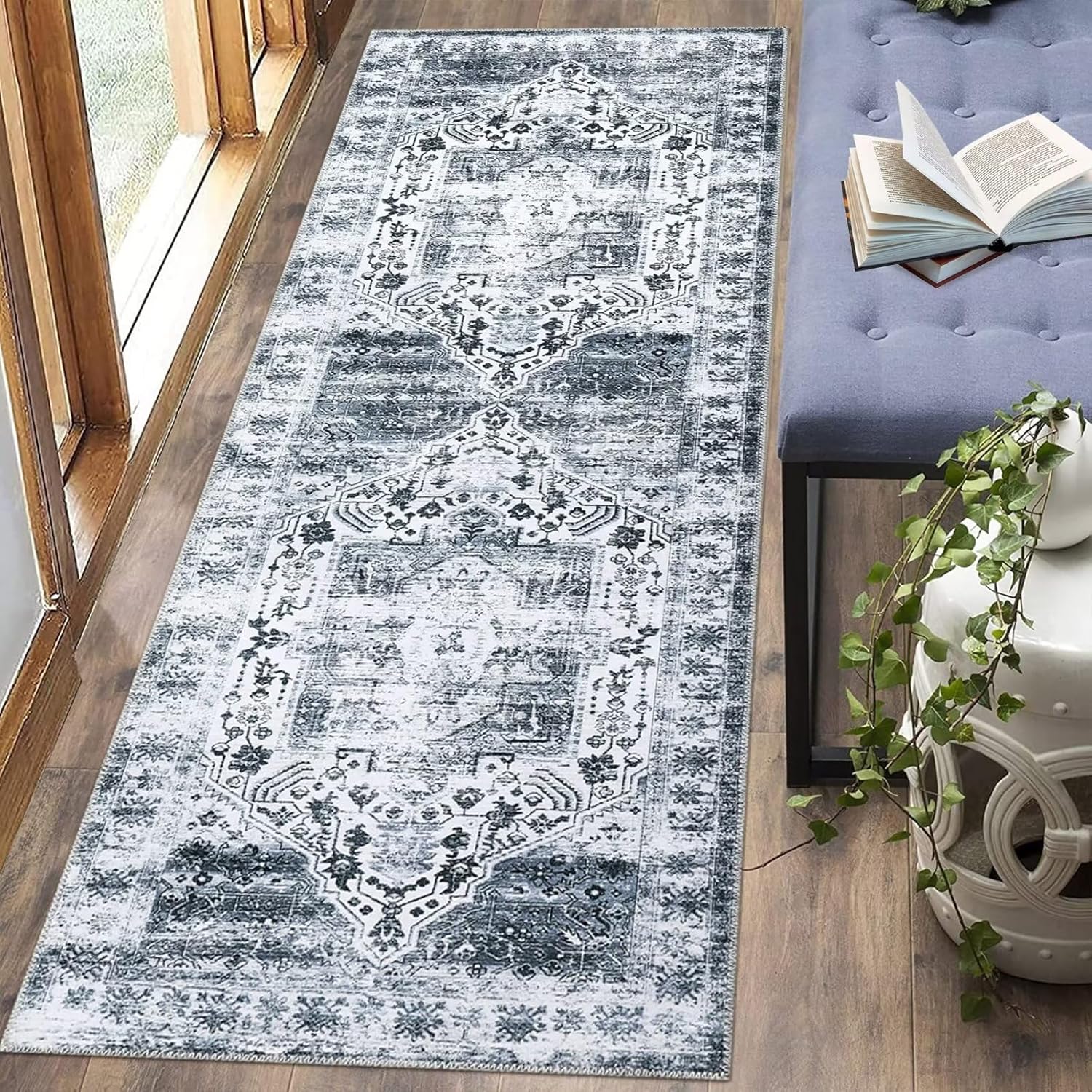 Amazon.com: GlowSol Washable Runner Rug 2x10, Long Entryway Rug Boho ...