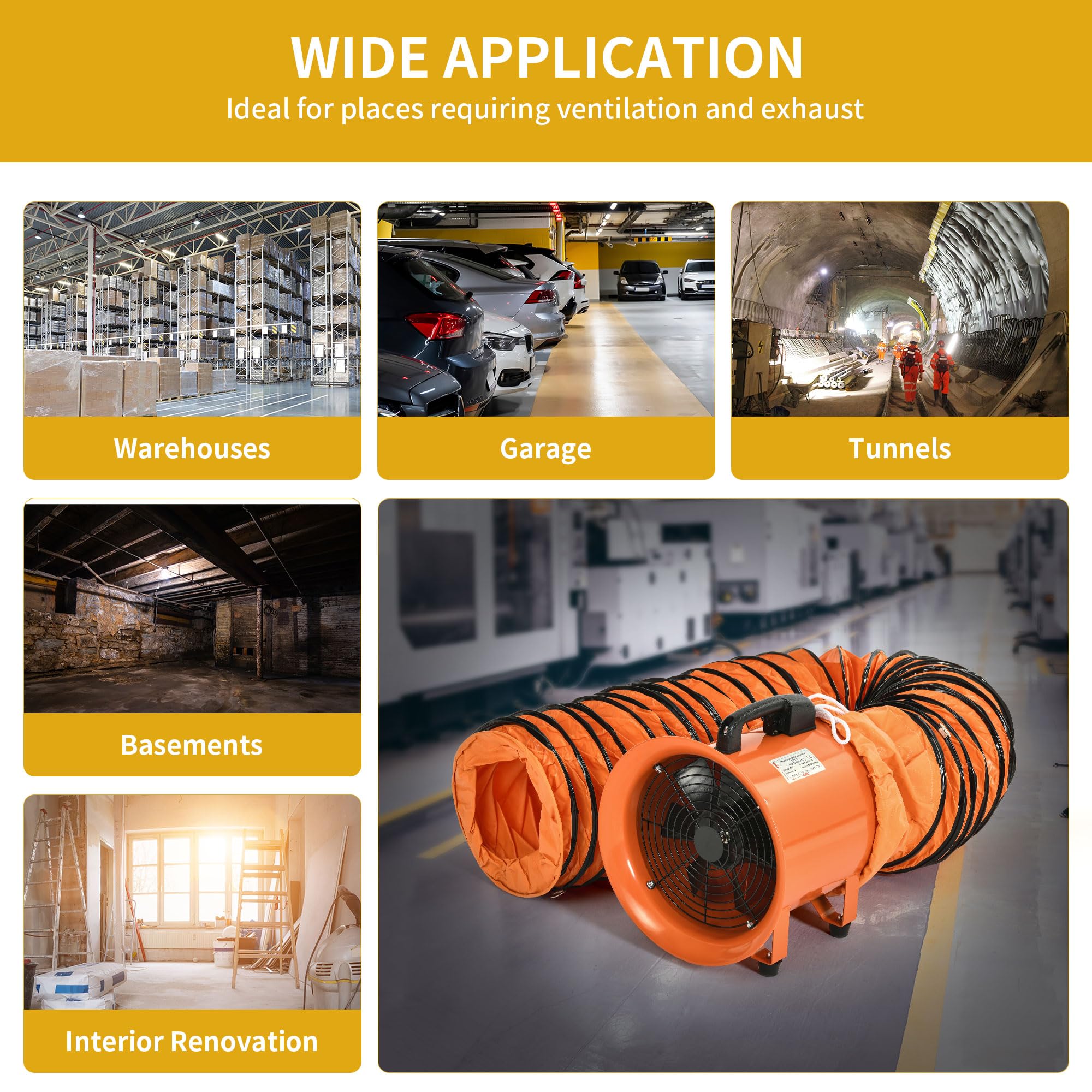 Snapklik.com : DWVO 12 Inch Utility Blower Exhaust Fan, Extractor Fans ...