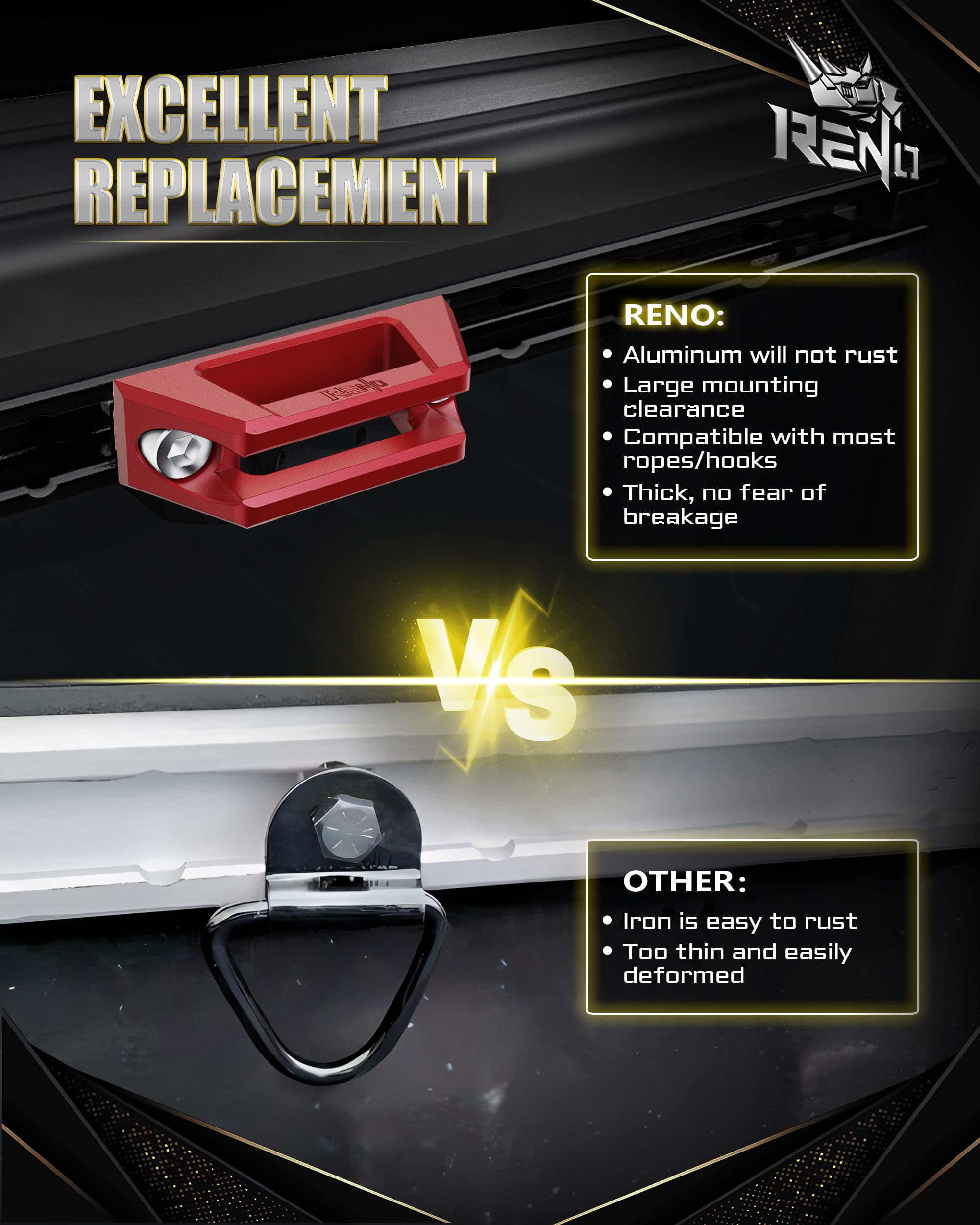 Snapklik.com : RENO Bed Rail Cleats, Bed Cleat Cargo Management System ...