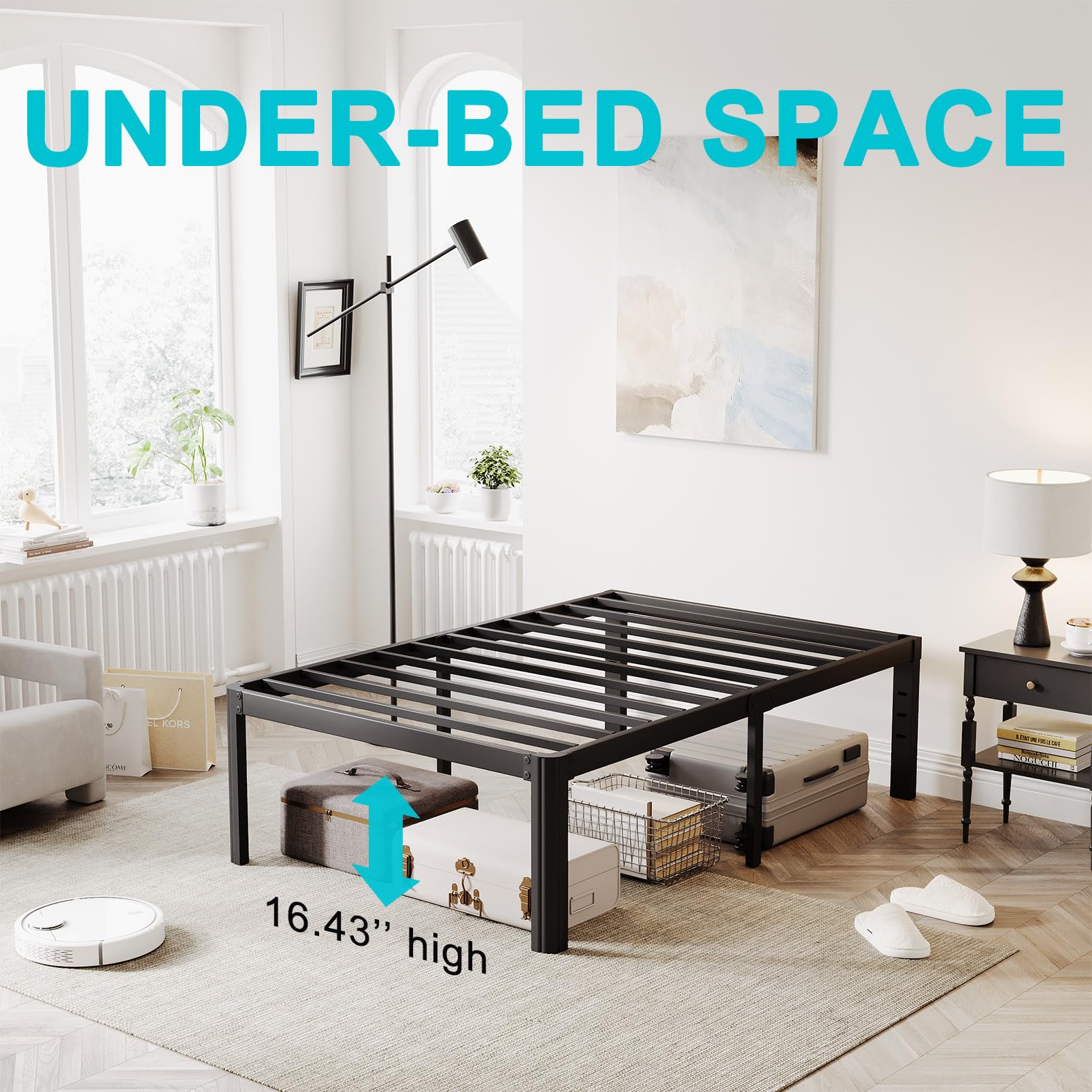Sunnydaze 18 Inch High Platform Twin Bed Frame No Box Spring Needed ...