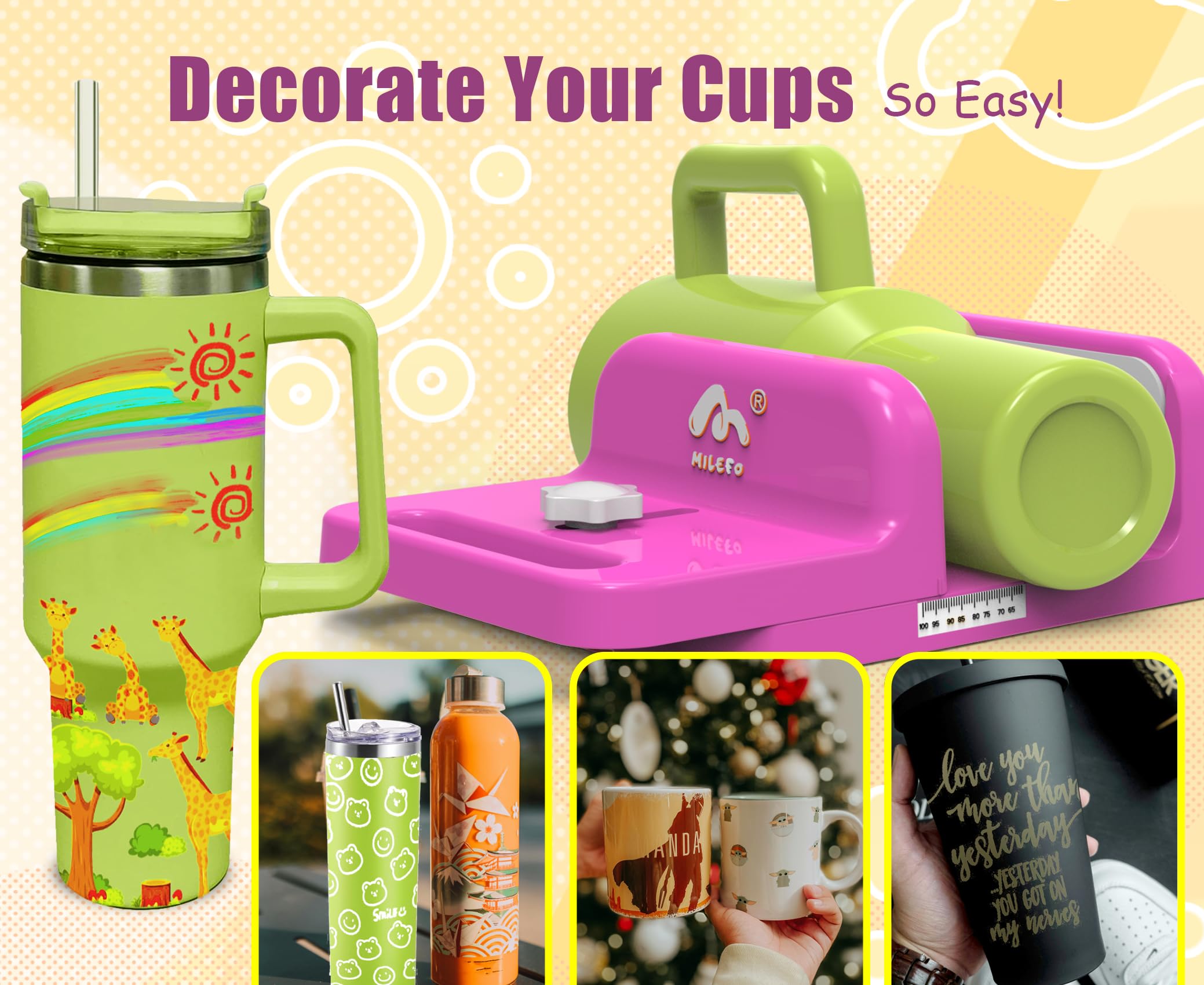 Snapklik.com : MiLefo Tumbler Clamp For Sublimation, Hand Free Tumbler ...