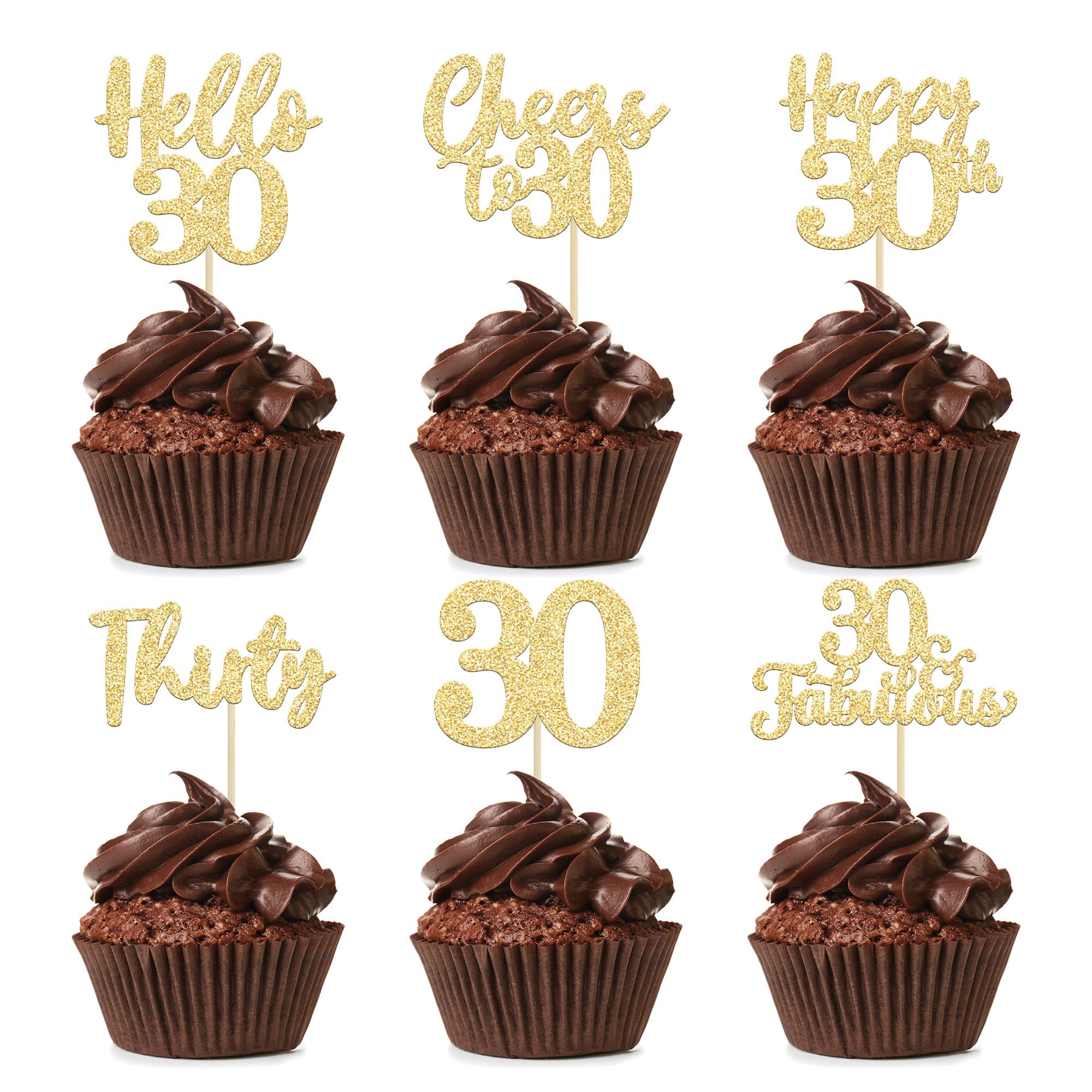 30th Birthday Cupcake Toppers
