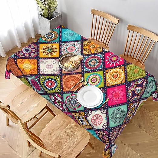 Amazon.com: Rectangle Table Cloth, Boho Tablecloth Rectangle Table ...