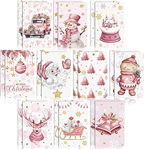 Amazon.com : 20 Pack Christmas Notebook Small Christmas Vintage ...