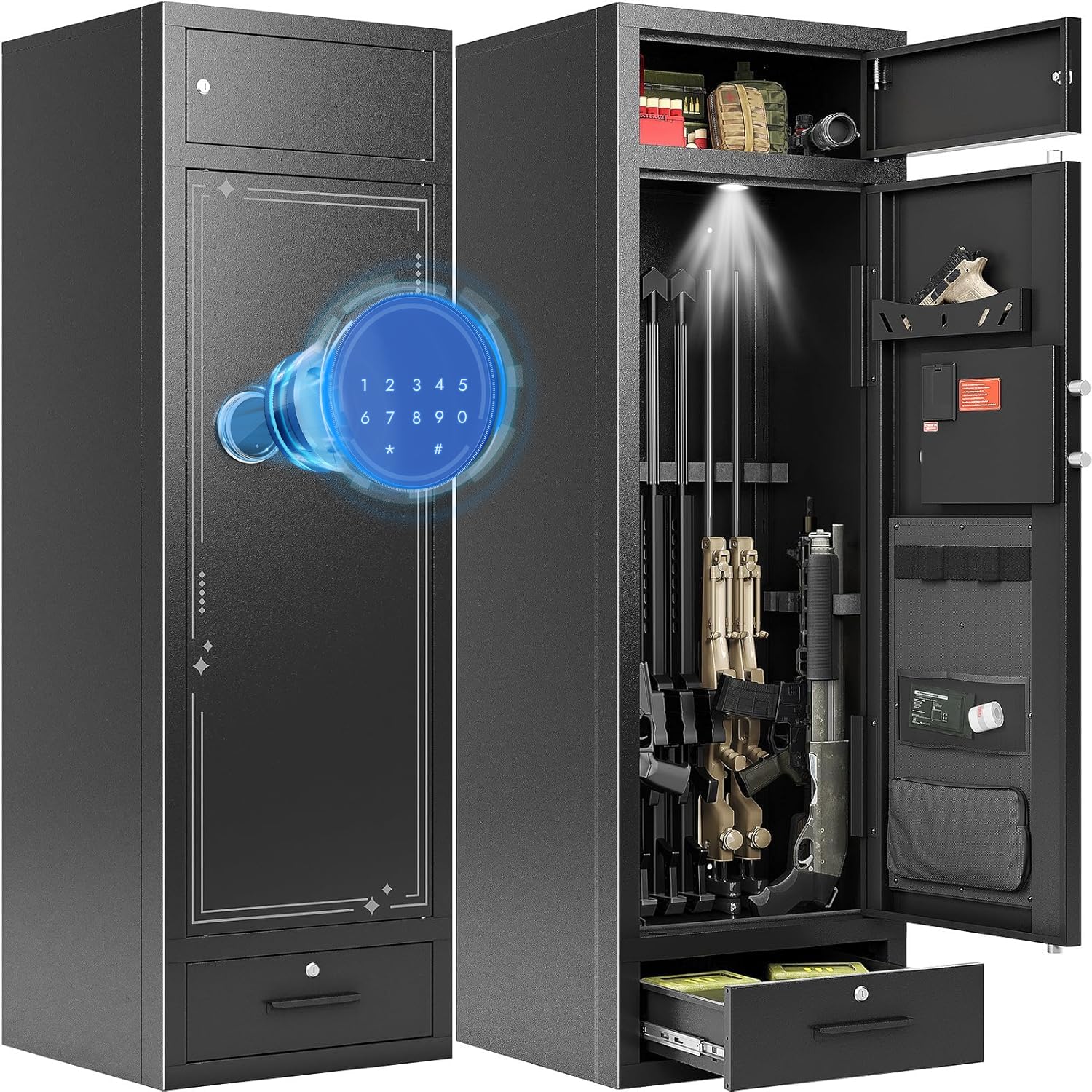 Gun Safe For Rifles 10-15 Gun Safe With Digital Keypad - Fireproof ...