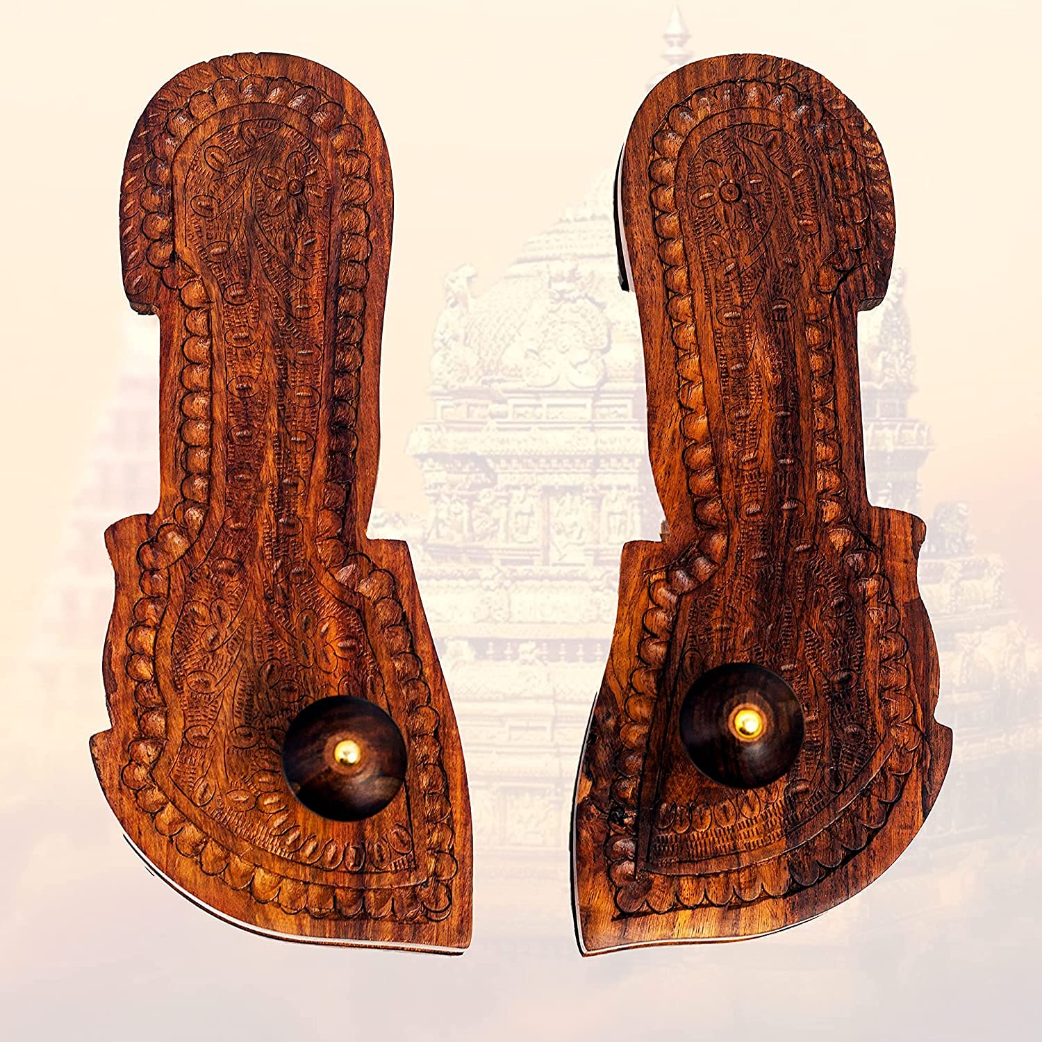 Lakhan Pal Wooden Exotic Khadau Paduka Sandals for Auspicious Occasions ...