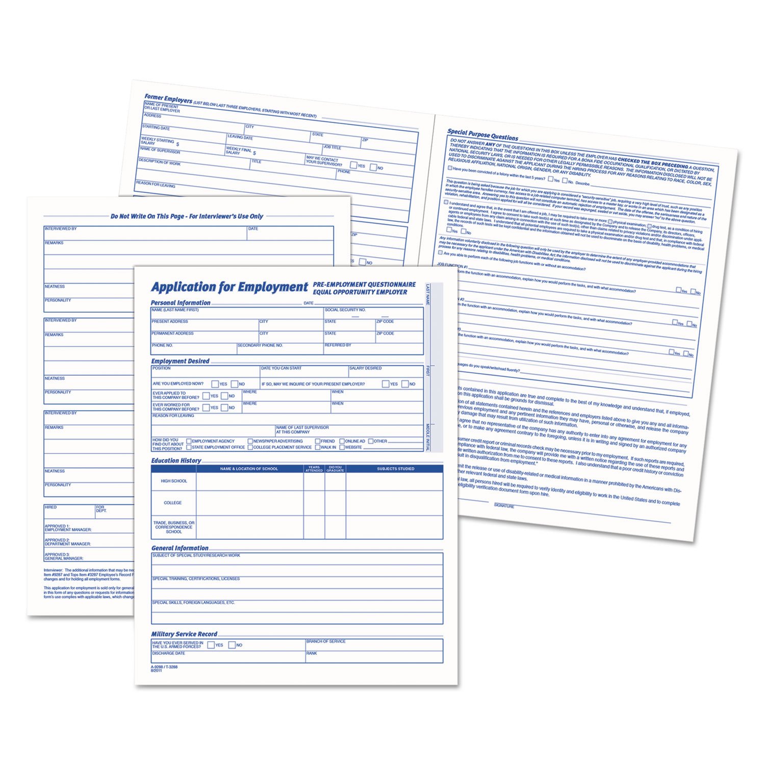 Generic Job Application Pdf Form