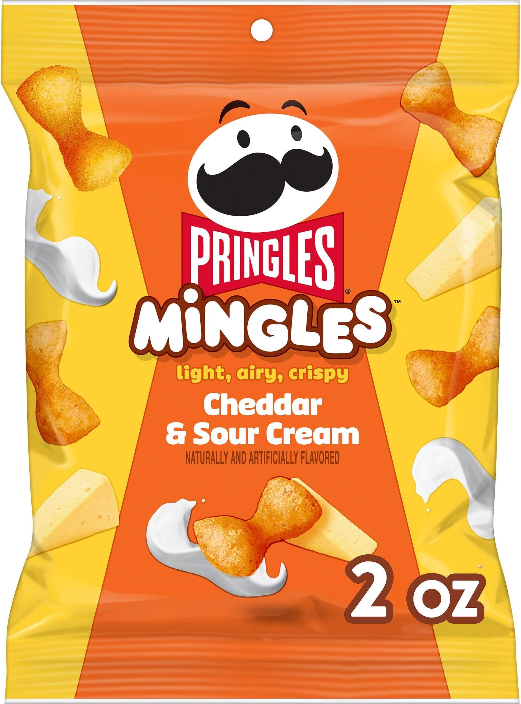 Amazon.com: Pringles Mingles Puffed Snacks, Cheddar and Sour Cream ...
