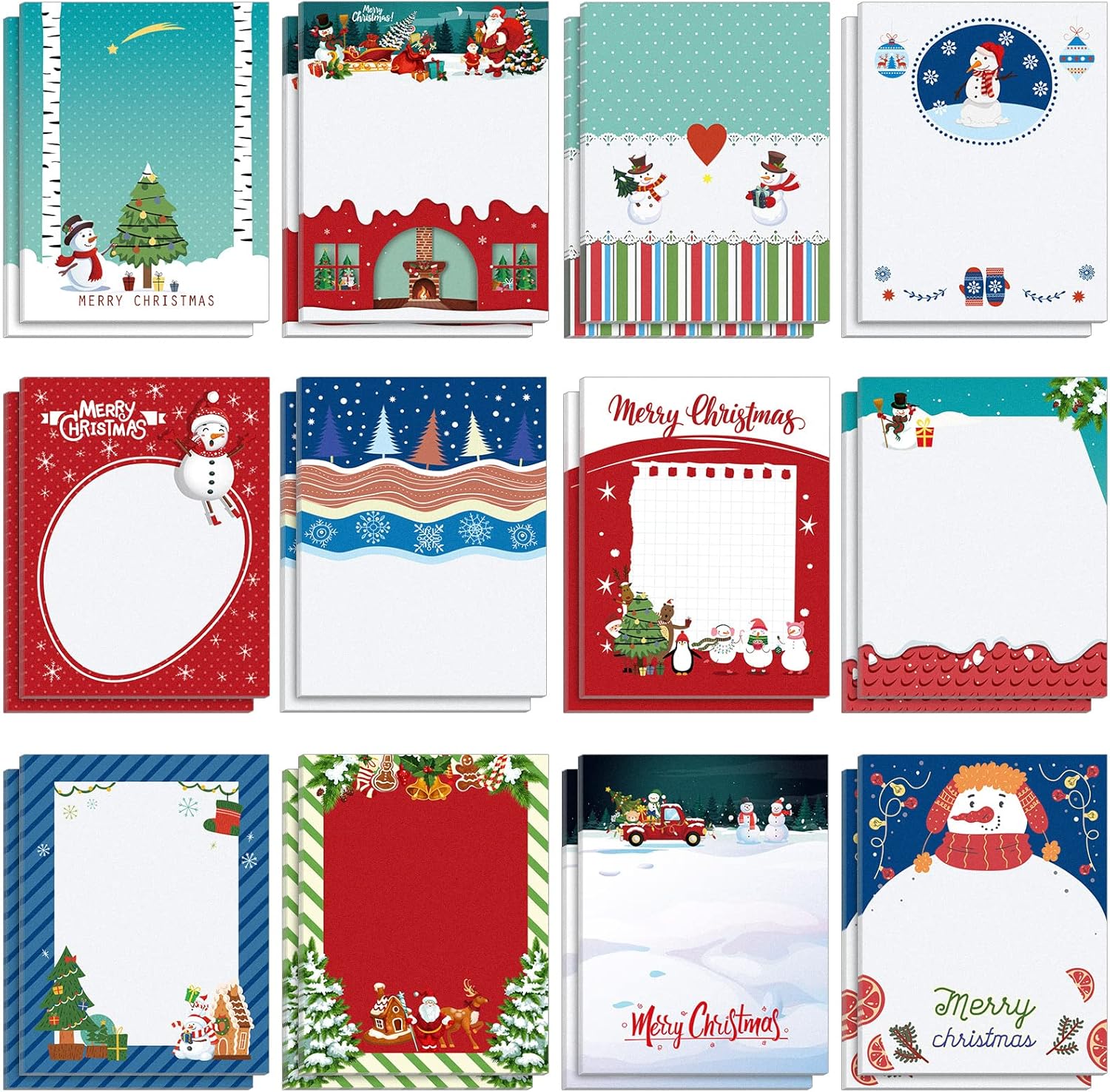 24 Pcs Christmas Winter Theme Notepads Holiday Notepads for Women ...