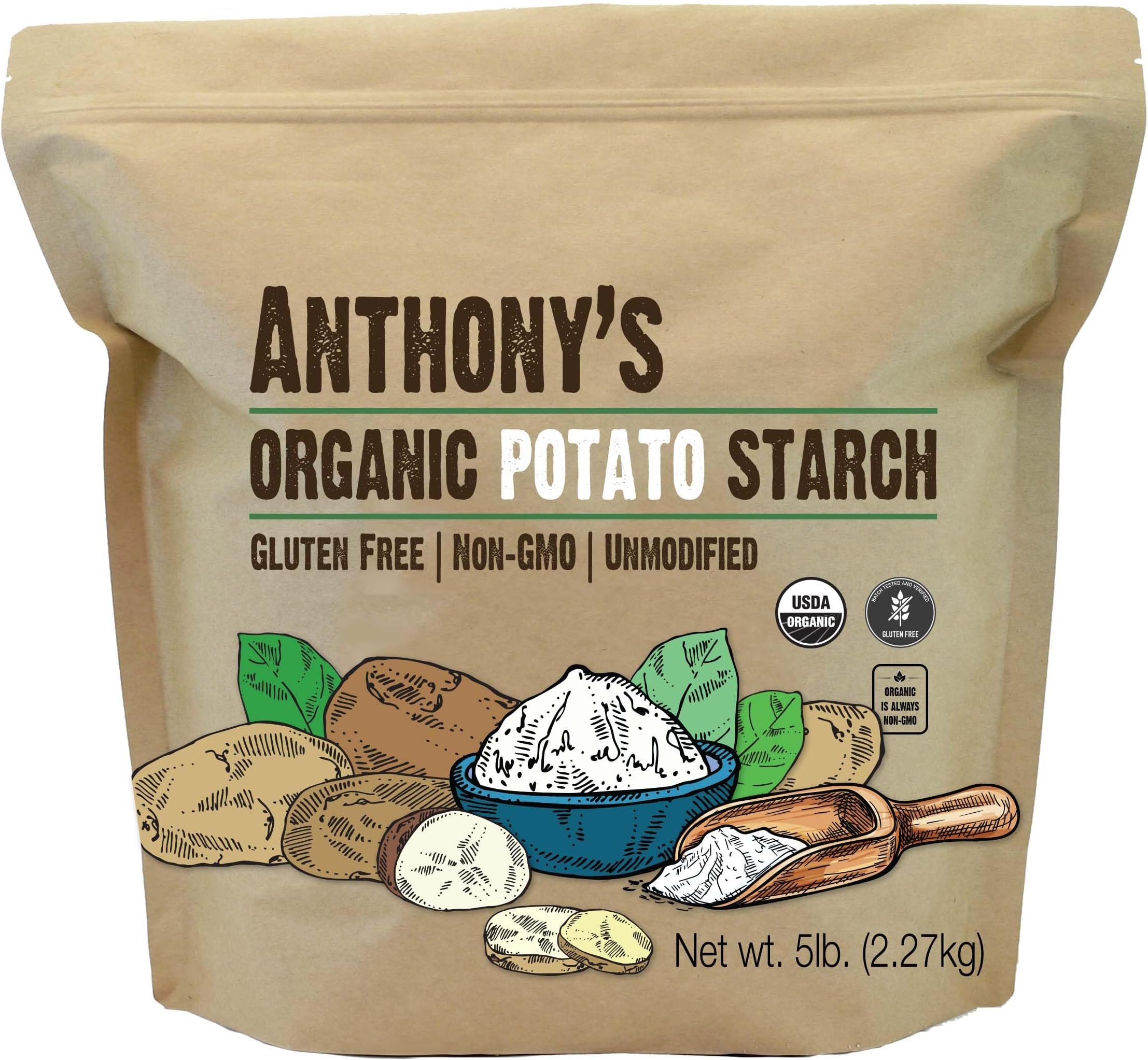 Amazon.com: Anthony's Organic Corn Starch, Gluten-free, Vegan and Non ...