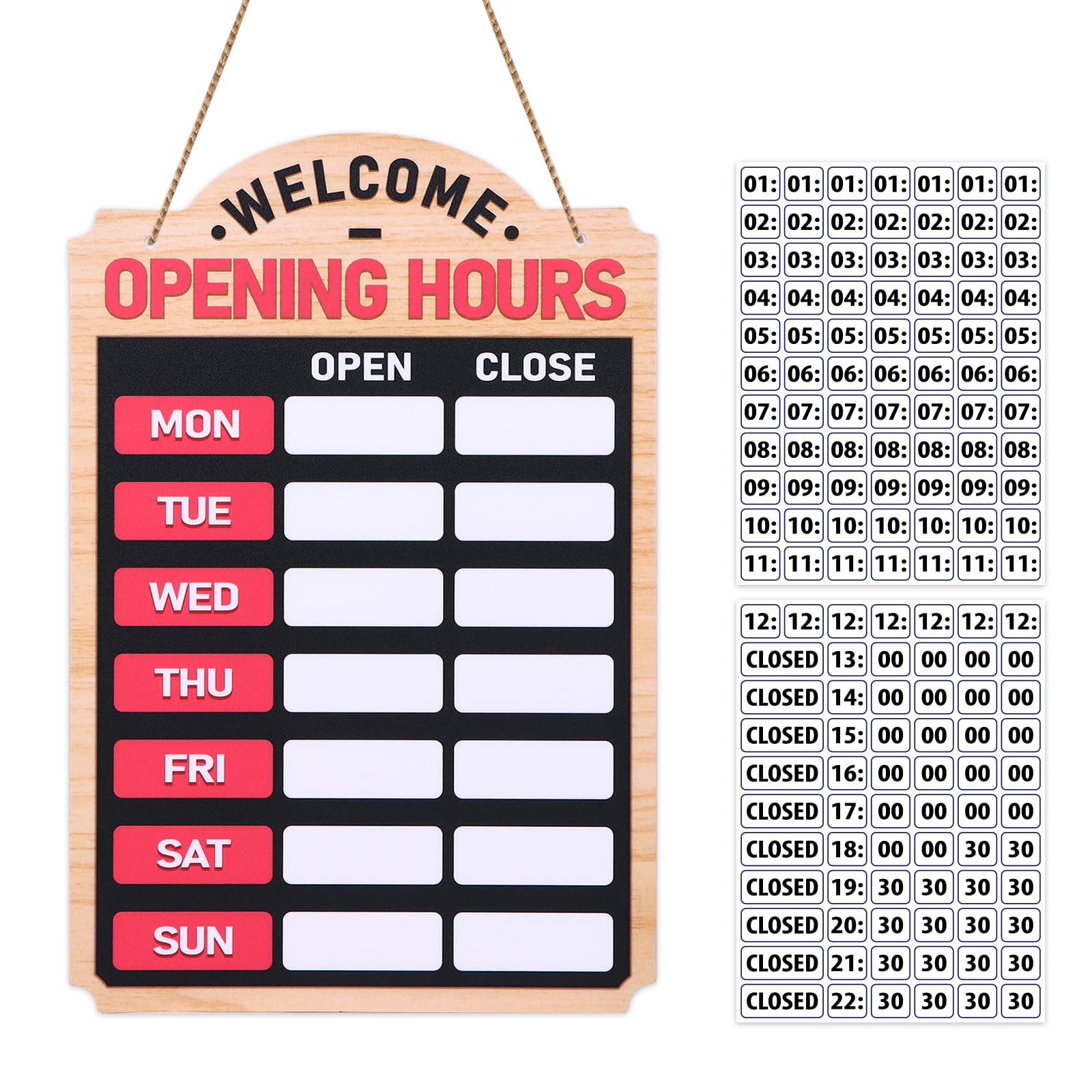 Snapklik.com : Business Hours Sign - 129"x 8.6" Open Close Sign Black ...