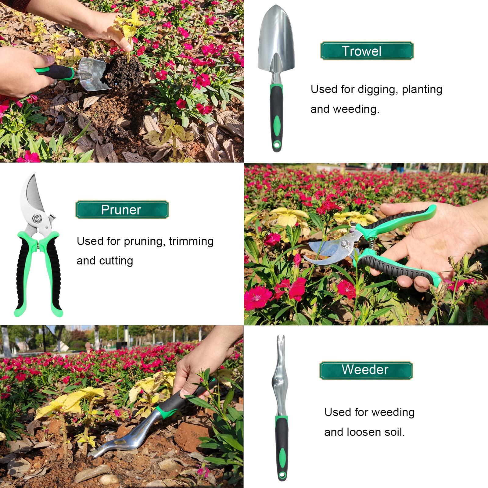Snapklik.com : Garden Tools Set Gardening Gifts Tools, Heavy Duty ...