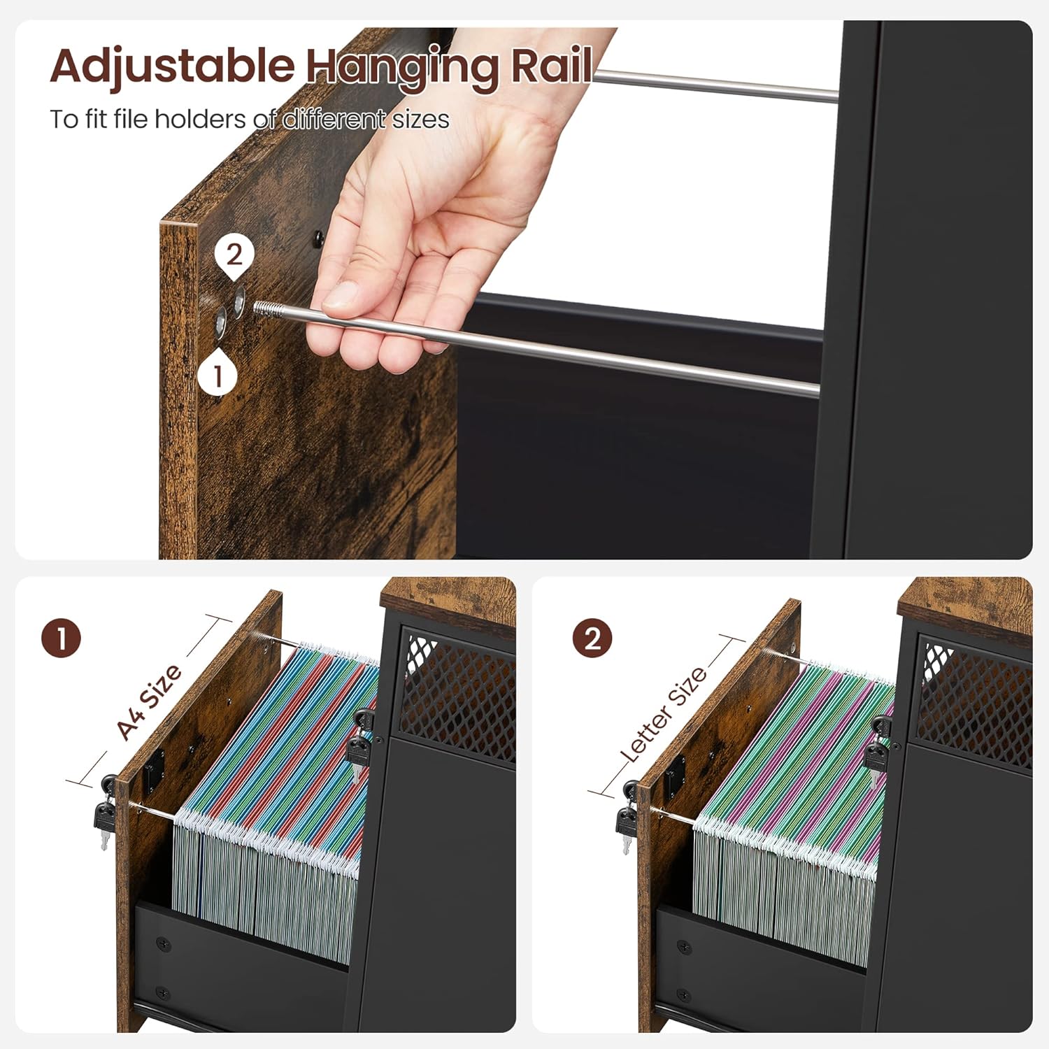 VASAGLE OFC077B01 Filing Cabinet Instruction Manual