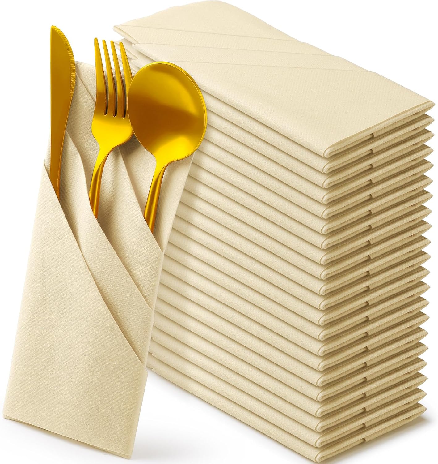 Amazon.com: Qilery 50 Pcs Paper Linen Napkins Disposable Airlaid Paper ...