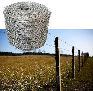Amazon.com: Barbed Wire Roll 50ft/100ft/300ft/500ft/1000ft/1300ft ...