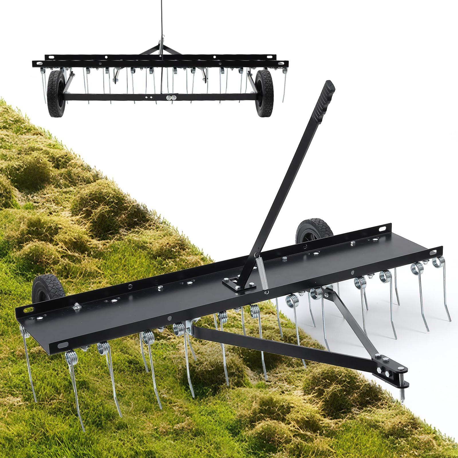 Amazon.com : Lawn Dethatcher, 46 Inch Tow Behind Dethatcher with 24 ...