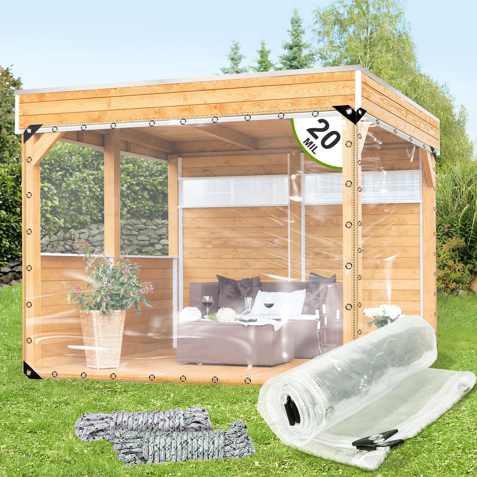 Amazon.com : Clear Tarps with Grommets, Clear Tarps Heavy Duty ...