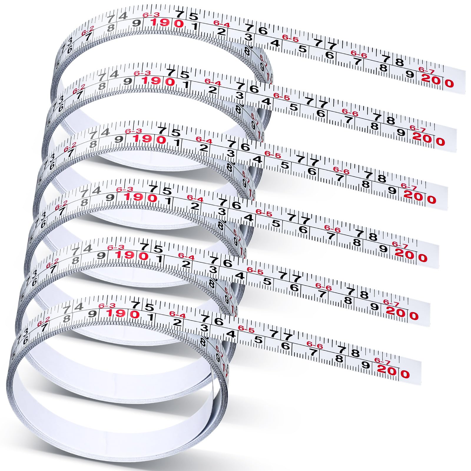 Saysurey 6 Pieces Self Adhesive Measuring Tape Adhesive Backed Double ...