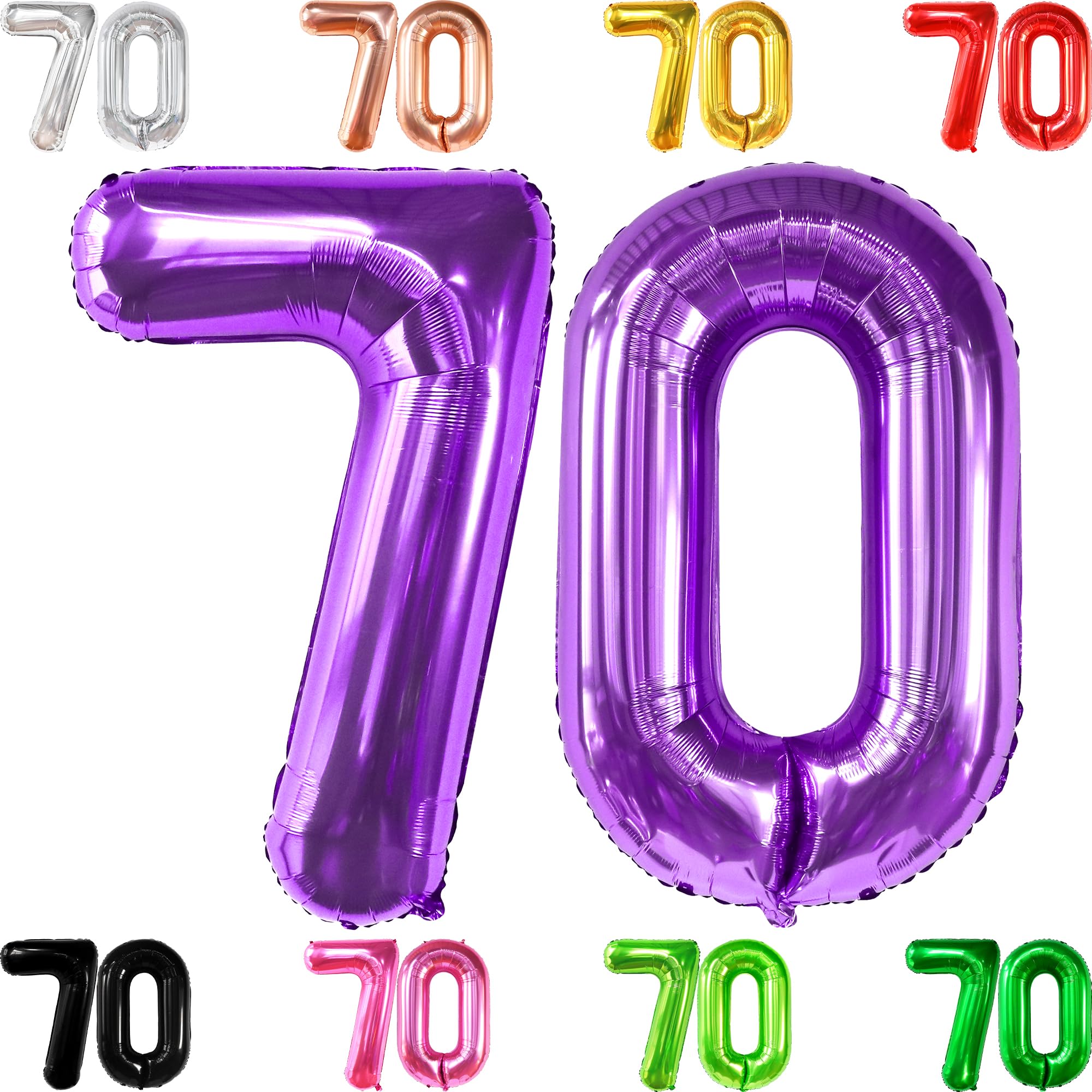 Amazon.com: KatchOn, Giant Purple 70 Balloon Numbers - 40 Inch | 70th ...