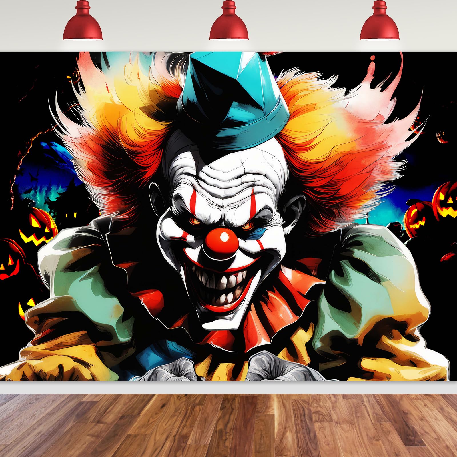 Amazon.com : Halloween Clown Backdrop,7x5FT Evil Clown Backdrop Horror ...