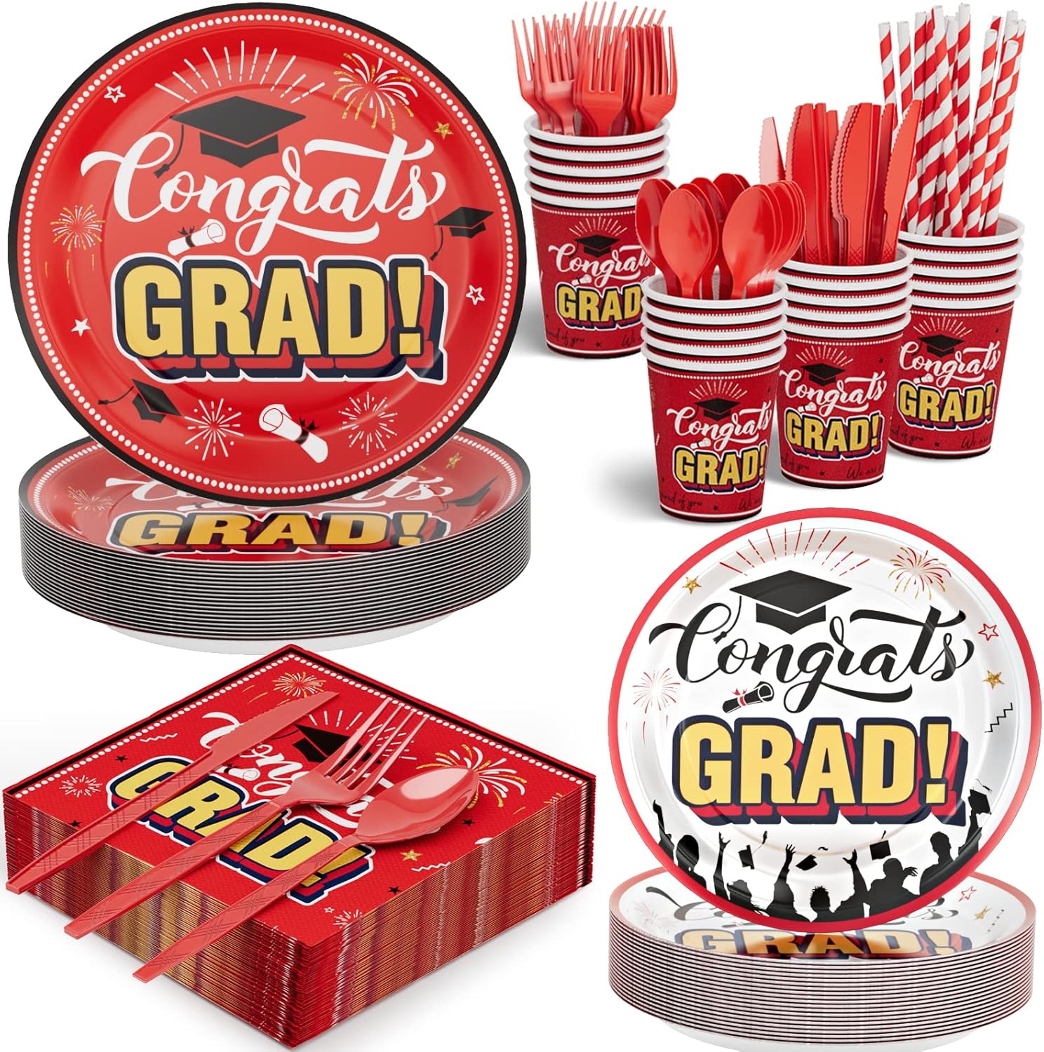 Amazon.com: 192pcs Graduation Party Supplies, Graduation Party ...