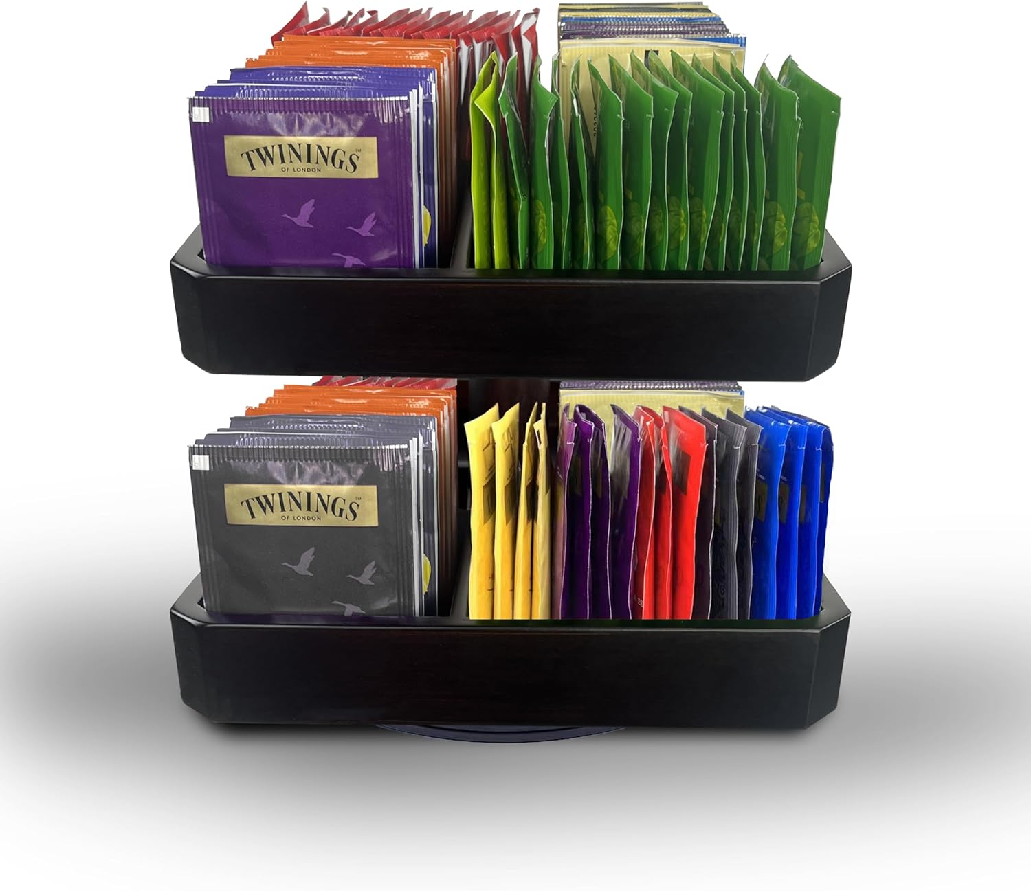 Amazon.com: Wooden Tea Bag Rrganizer Holder Spinning Carousel 8 ...