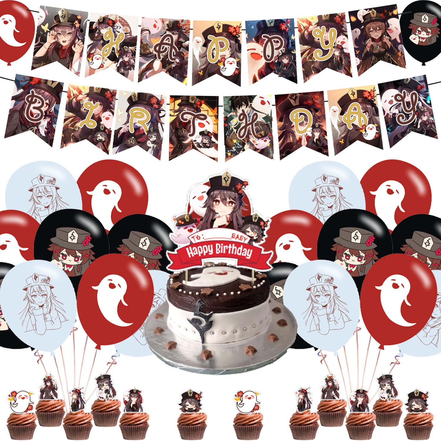 Genshin Impact Hu Tao Party Decorations Birthday Party Supplies Genshin ...