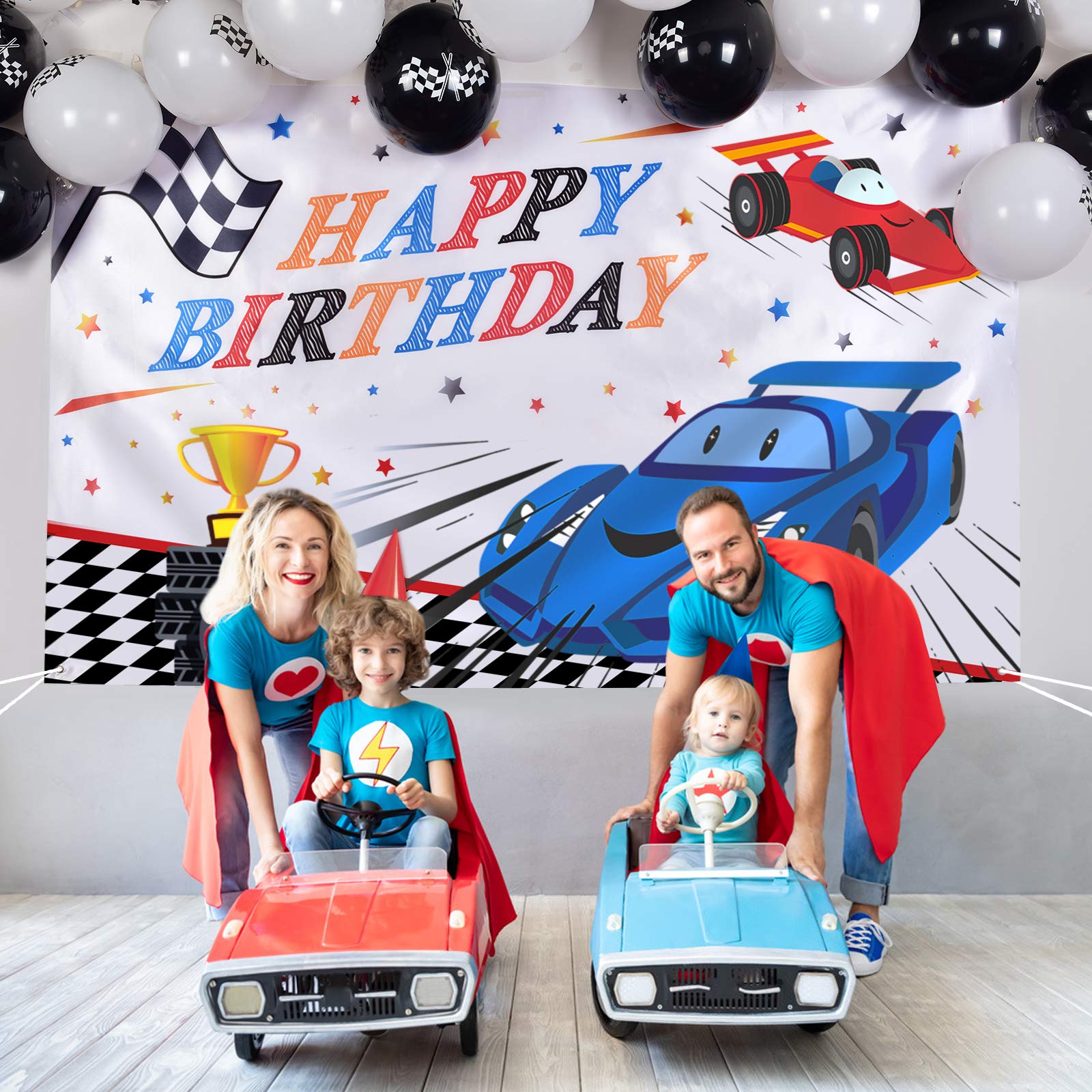 Custom Race Car Birthday Vinyl Backdrop Race Car Banner For Photo Op or ...