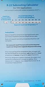 Amazon.com: Datalizer R-22 Subcooling Calculator for TXV Applications ...