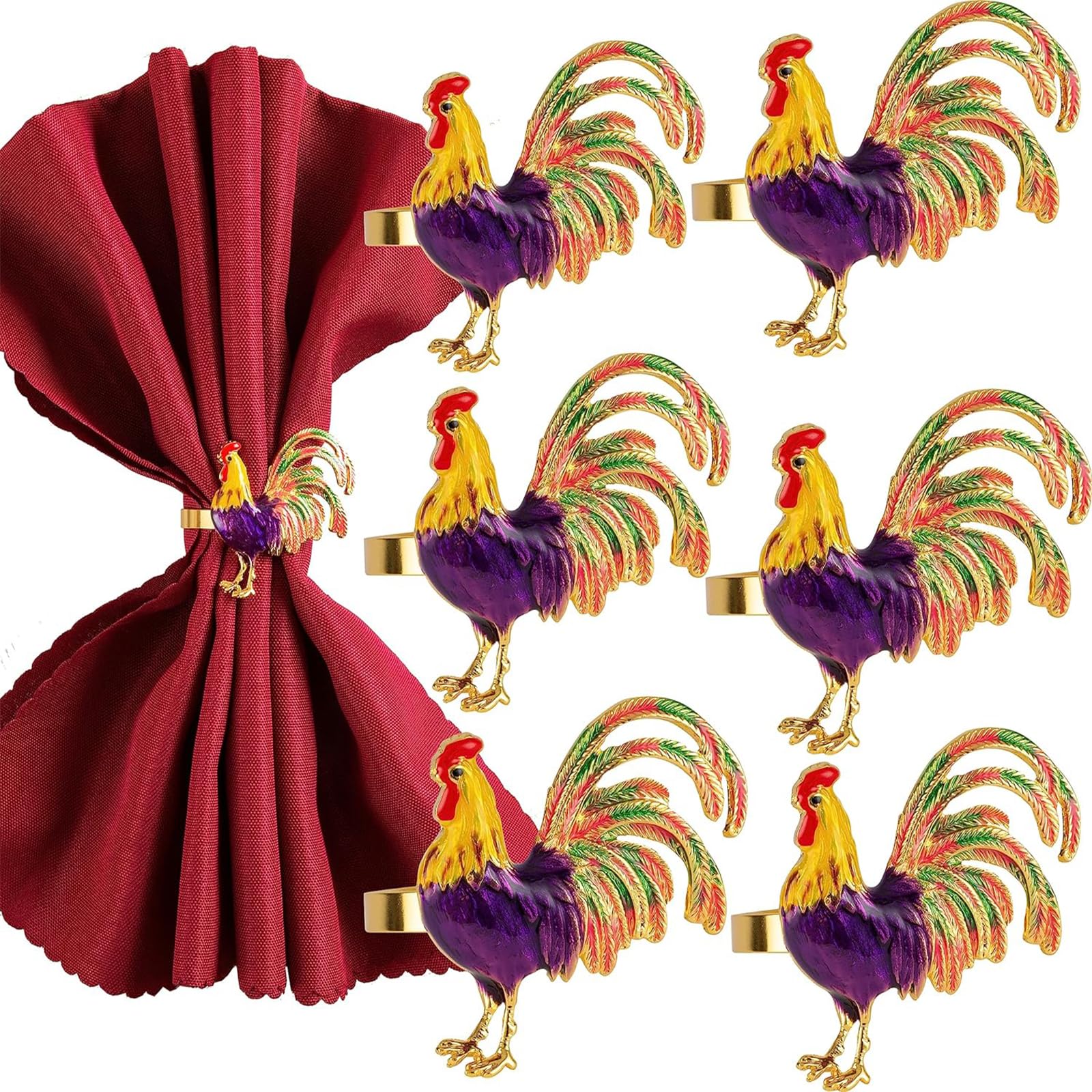 Amazon.com: HKTLZNEI Napkin Rings Set of 6,Gold Napkin Holder Rings ...