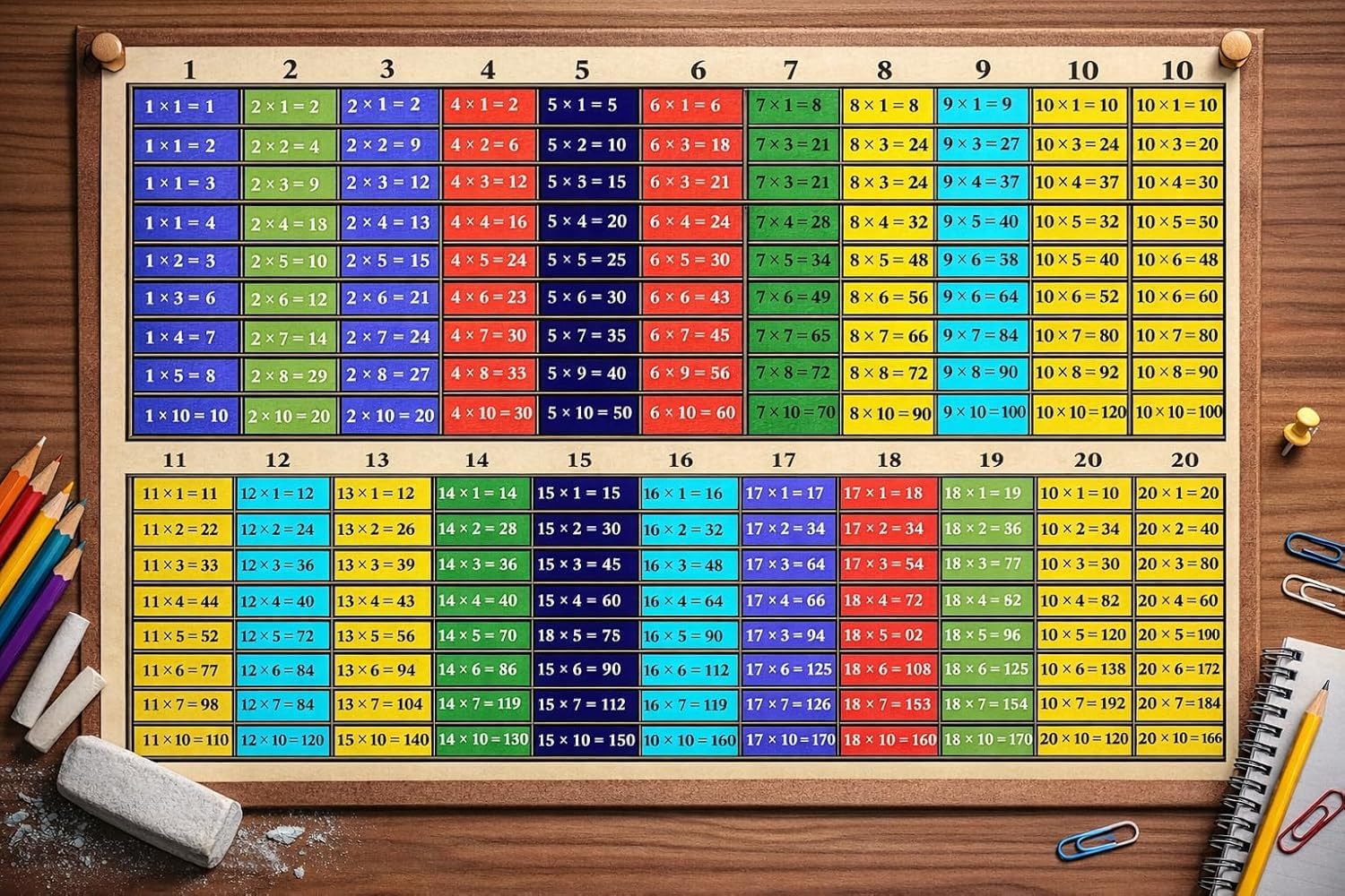 Printable Multiplication Table Chart 1 20
