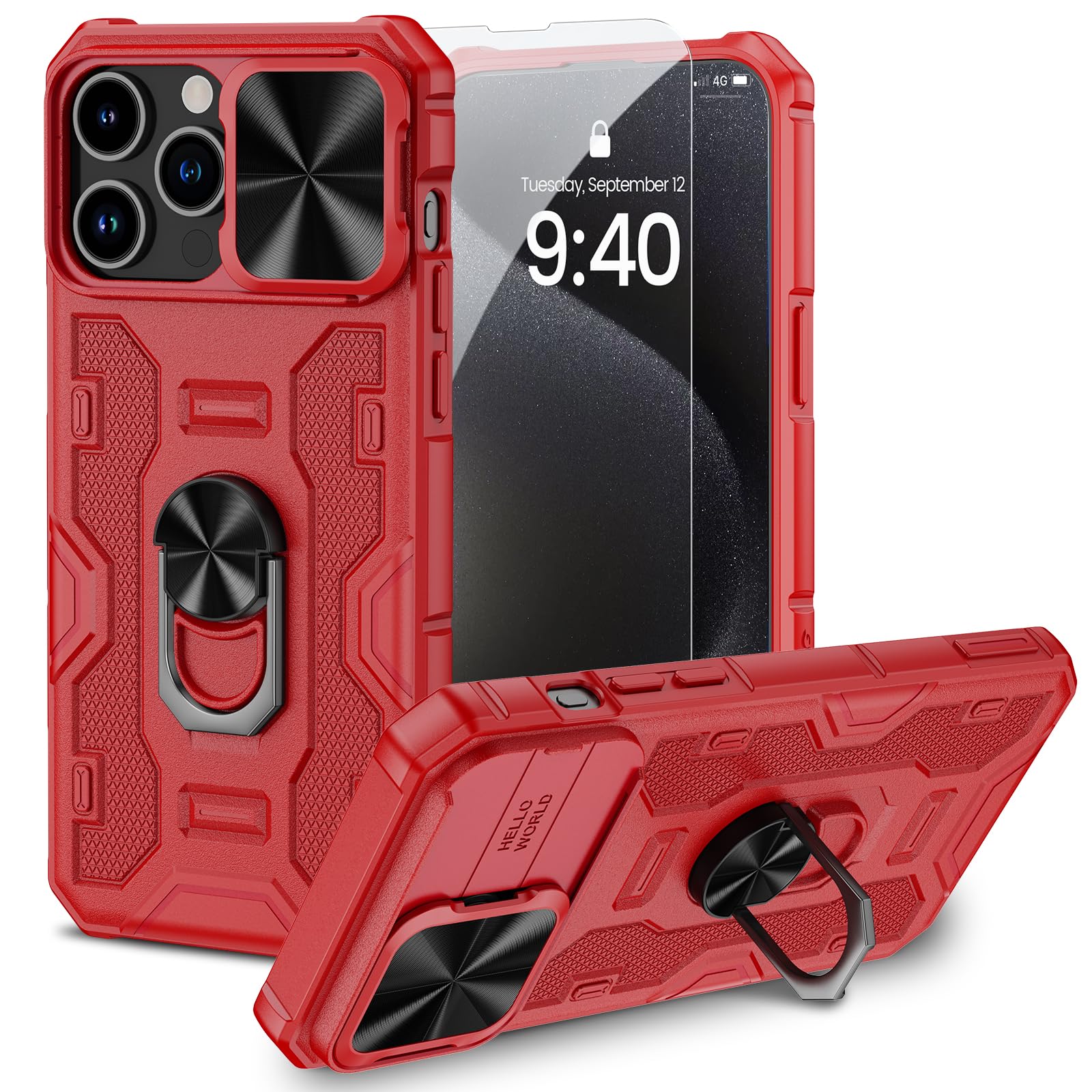 NULETO Case for iPhone 15 Pro Max with Slid Camera Cover and Ring ...