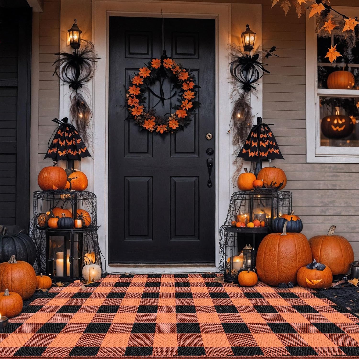 Amazon.com: Tinideya 4' x 6' Fall Outdoor Rug Thanksgiving Front ...